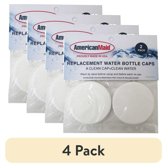 (4 pack) American Maid Water Bottle Replacement Caps in White - Walmart ...