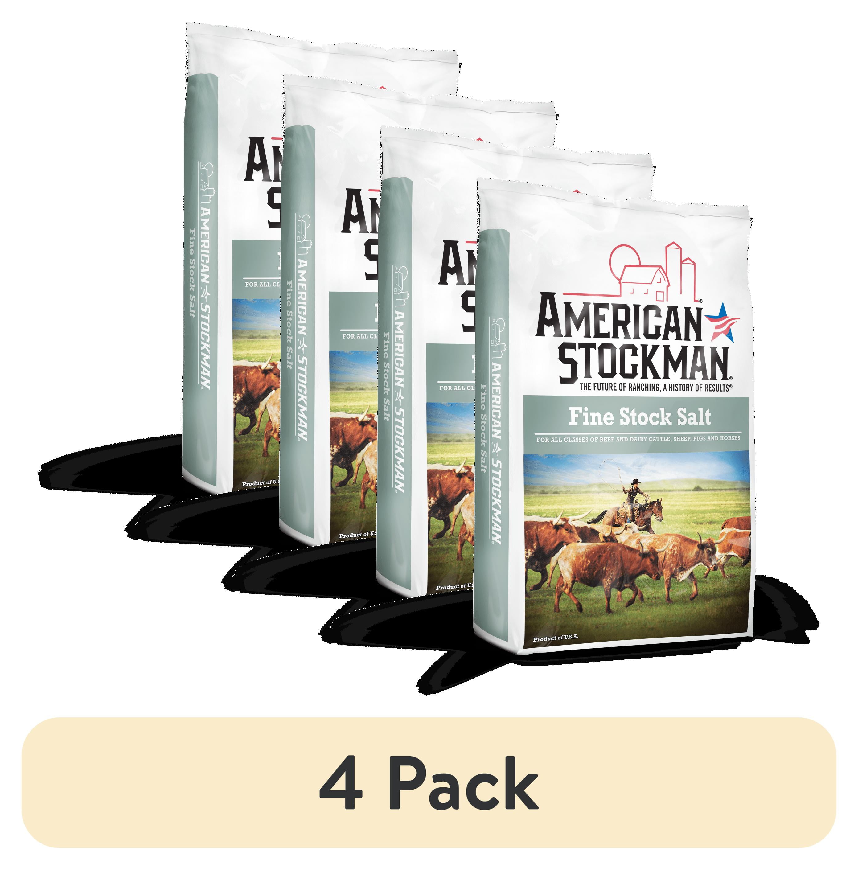 (4 pack) American Stockman High Purity Fine Stock Salt for Beef, Dairy ...