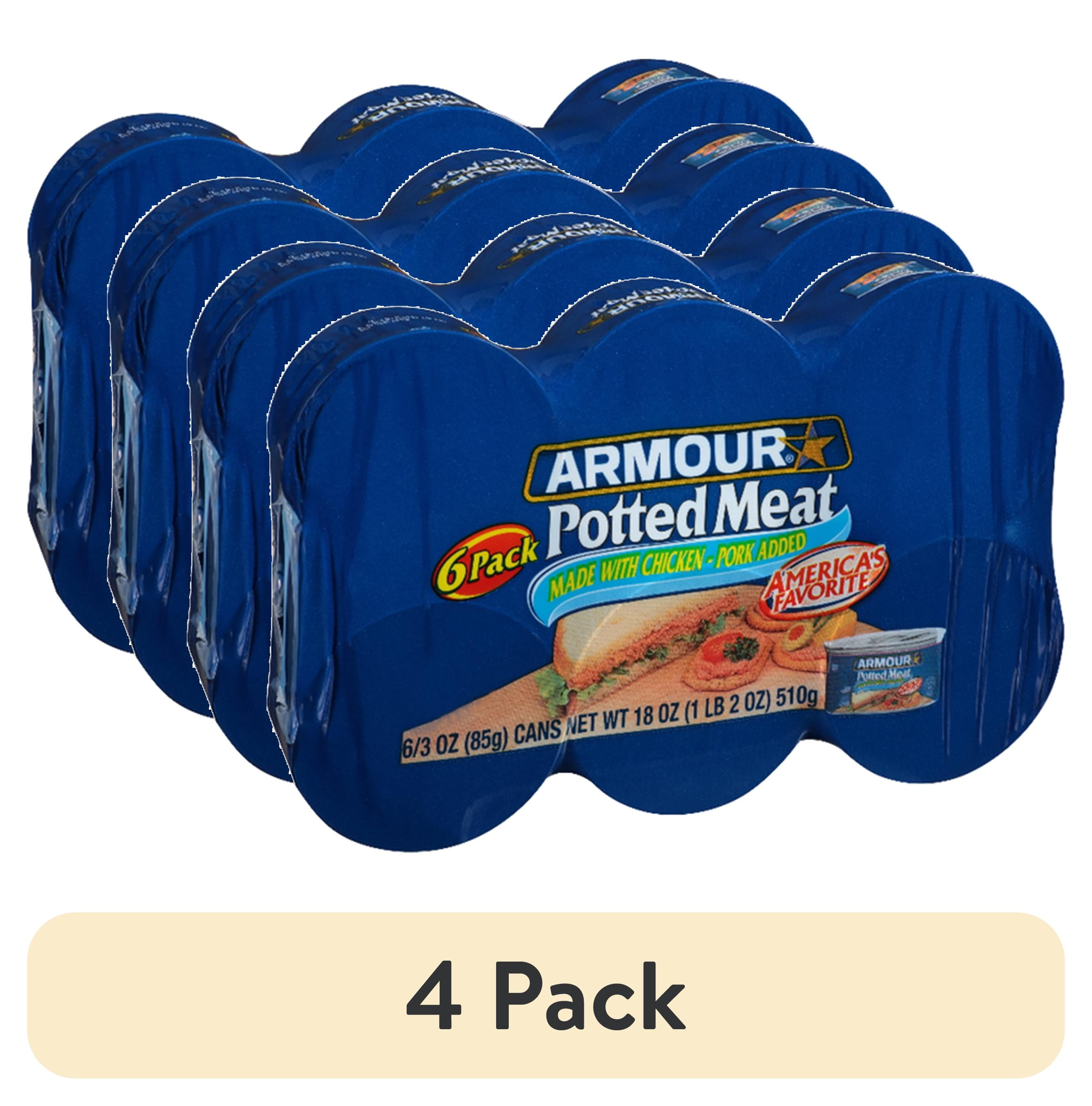 (4 pack) Armour Star Potted Meat, 10g Protein Per Serving, Canned Meat ...