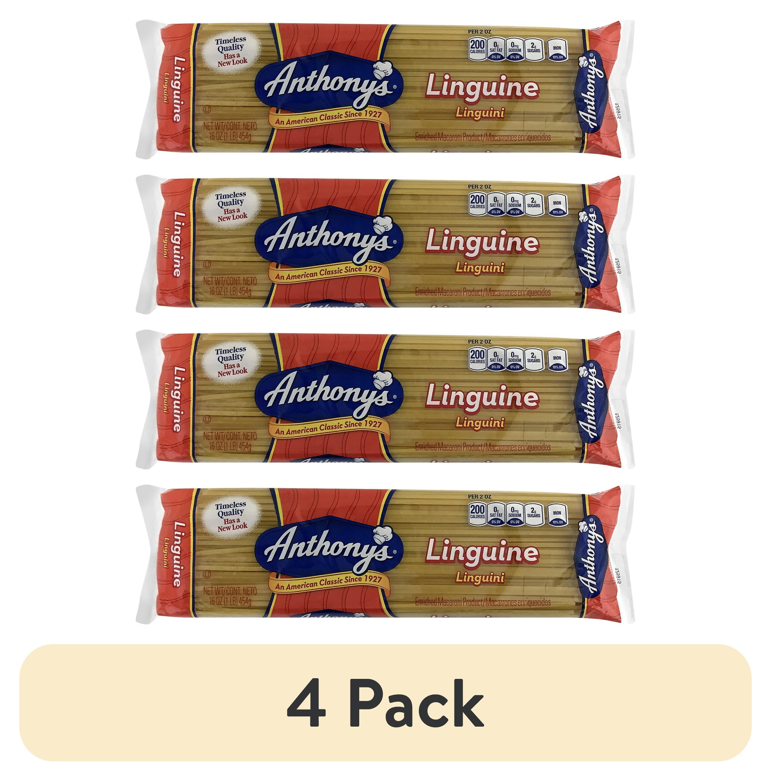 (4 pack) Anthony's Linguine Pasta, 16 oz - Walmart.com