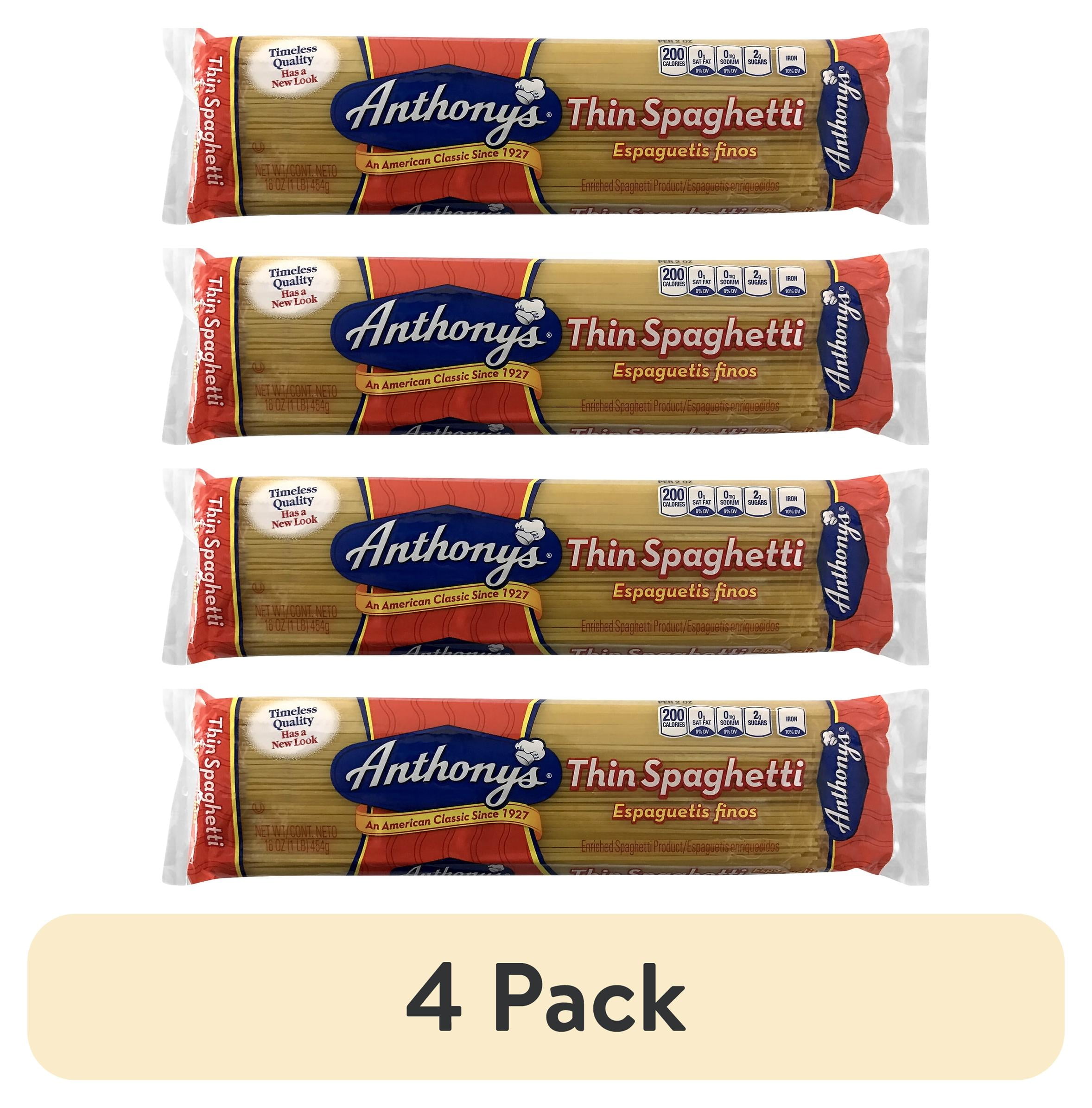 (4 pack) Anthony's Thin Spaghetti, 16 oz - Walmart.com