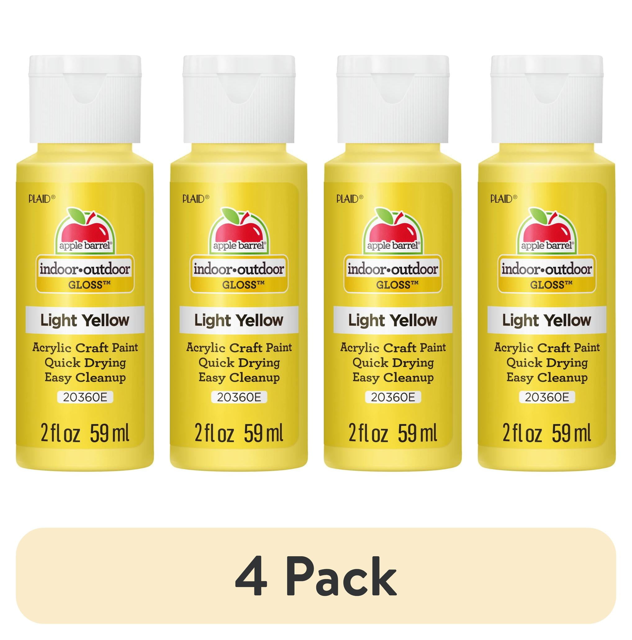 (4 pack) Apple Barrel Acrylic Craft Paint, Gloss Finish, Light Yellow ...