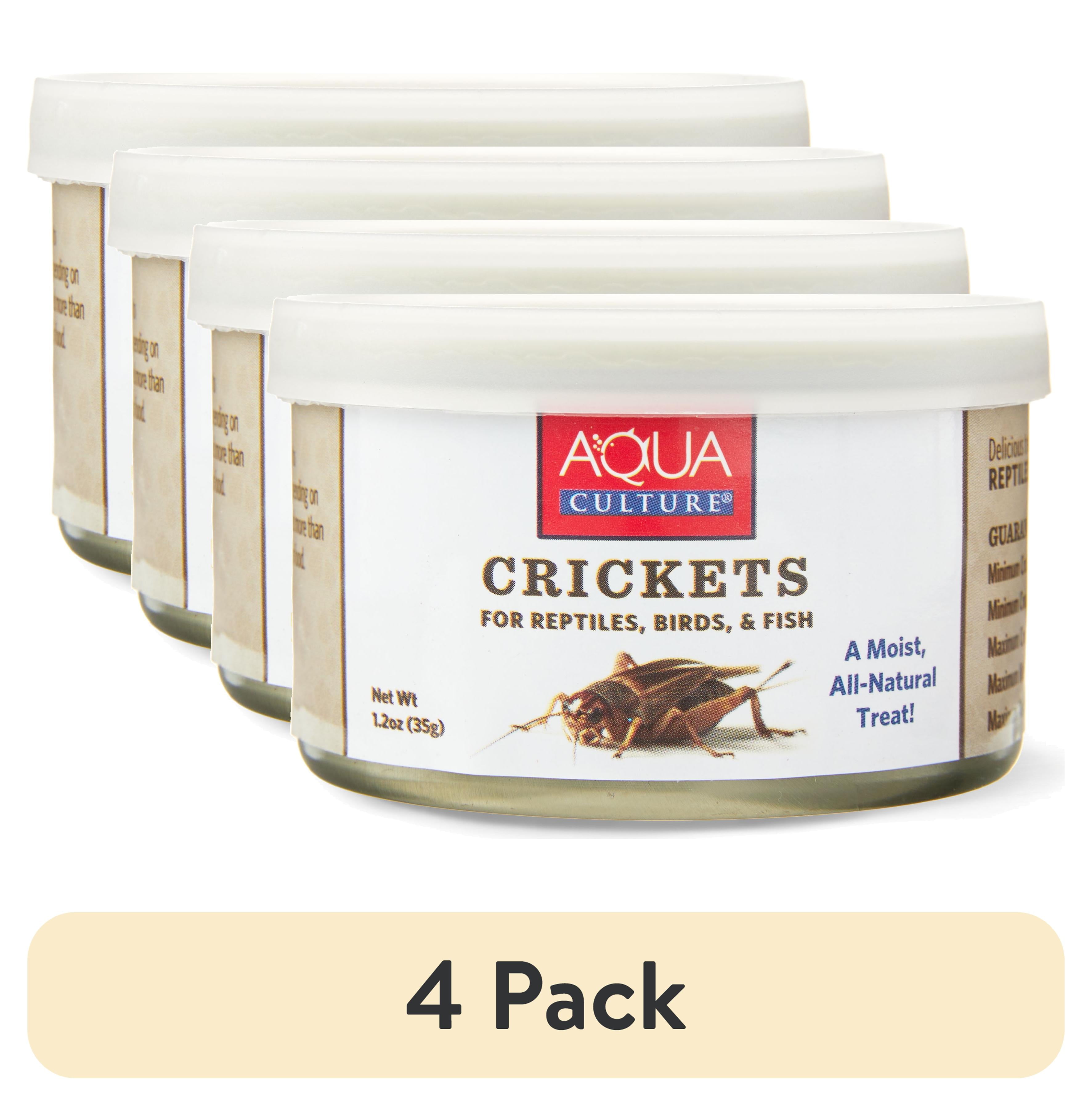 (4 pack) Aqua Culture Crickets for Reptiles, Birds, and Fish, 1.2 oz ...