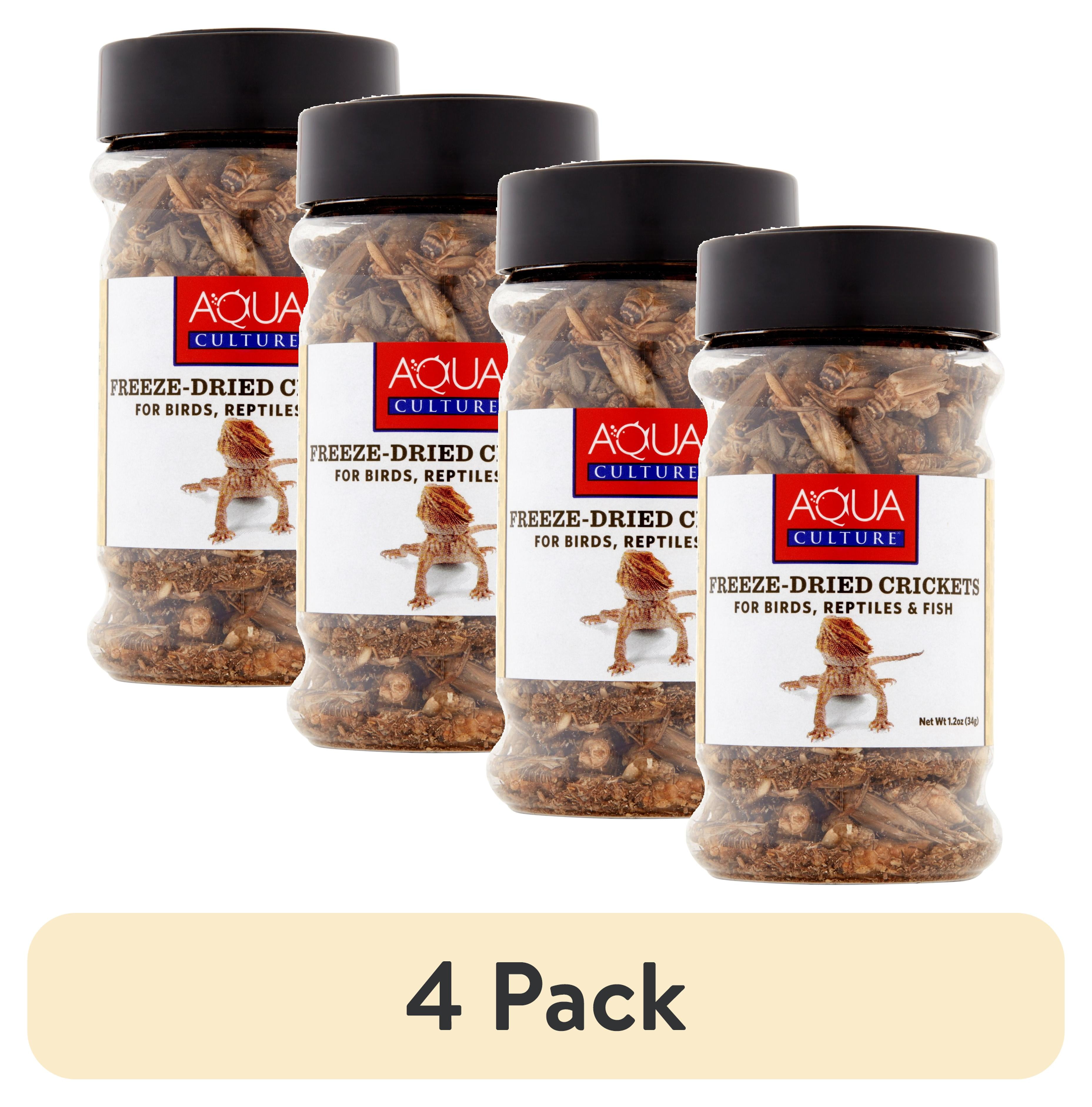 (4 pack) Aqua Culture Freeze-Dried Crickets for Birds, Reptiles & Fish ...