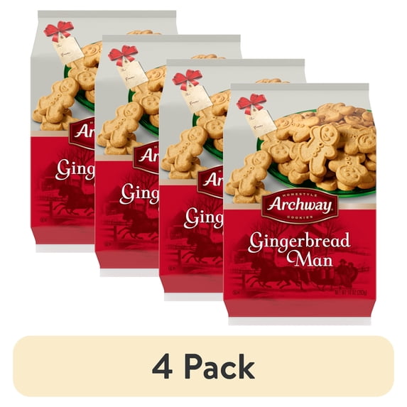 (4 pack) Archway Cookies, Holiday Gingerbread Man Cookies, 10 oz ...
