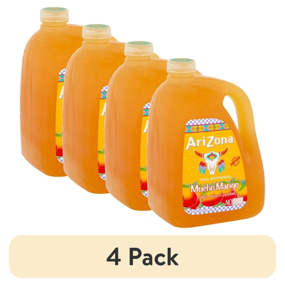 (4 pack) AriZona Mucho Mango Juice Cocktail - 128 Fl Oz Gallon ...