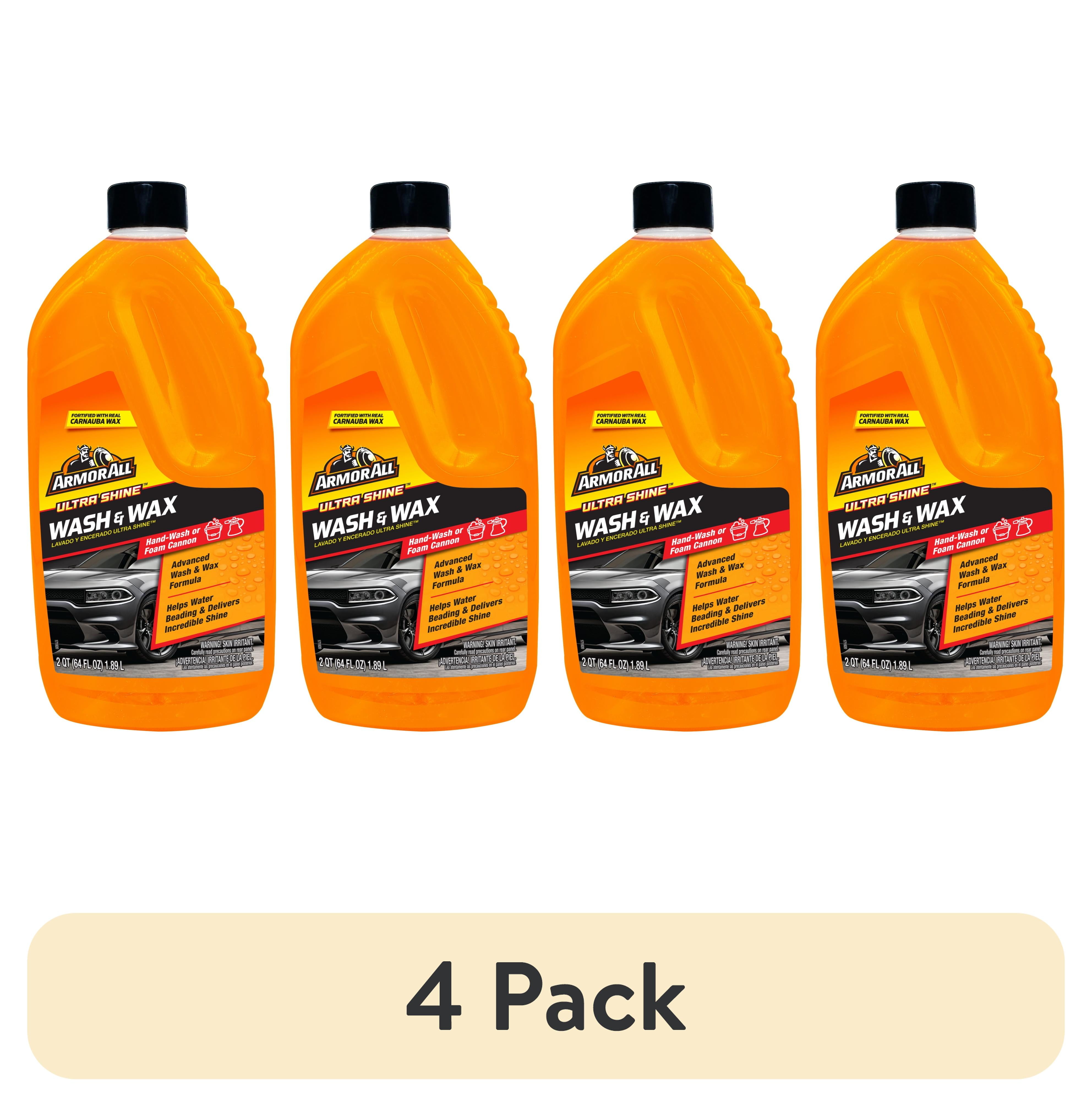 (4 pack) Armor All Ultra Shine Car Wash and Wax for Car Detailing, 64 ...