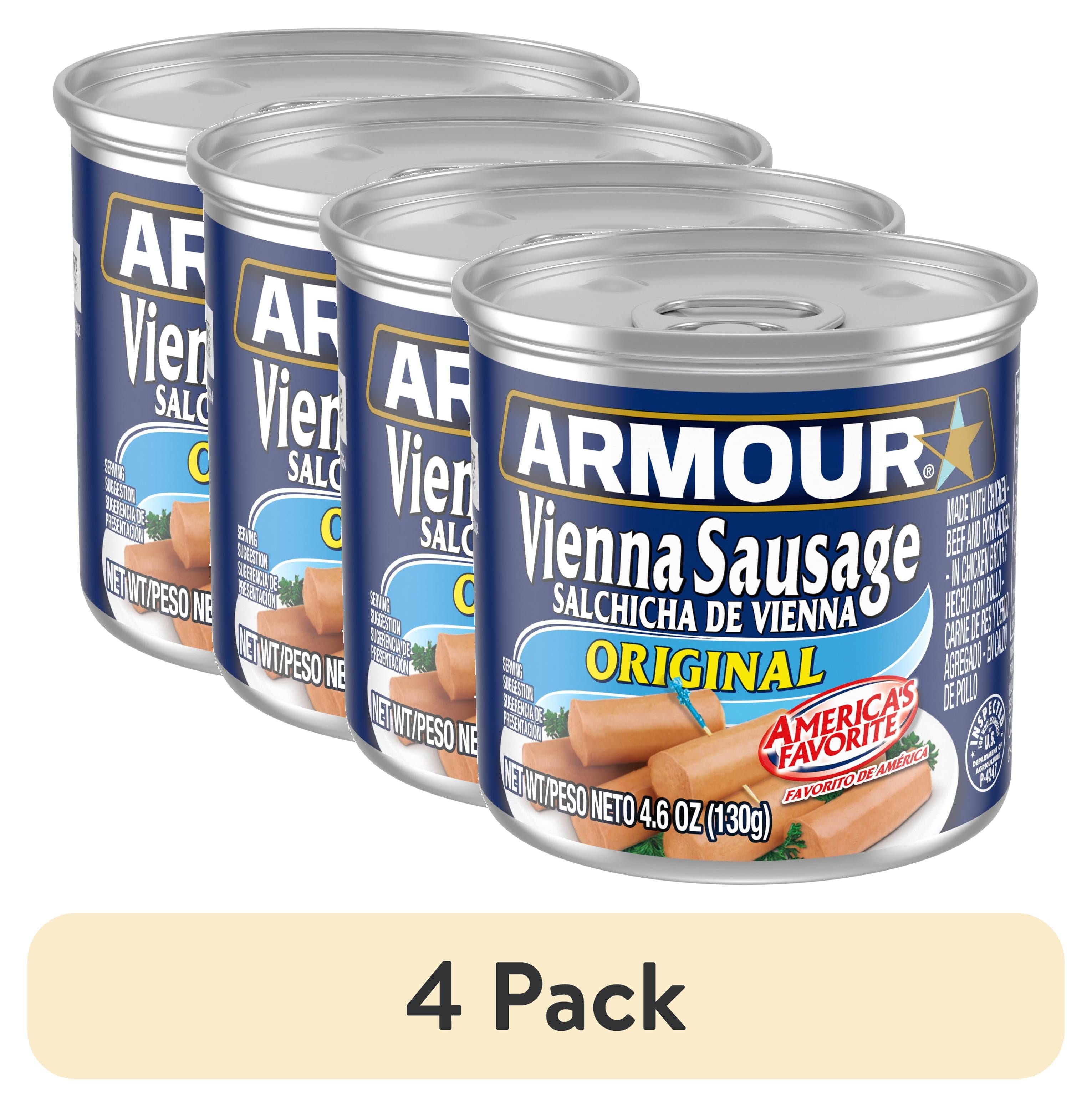(4 pack) Armour Original Vienna Sausage, 4.6 oz Can - Walmart.com