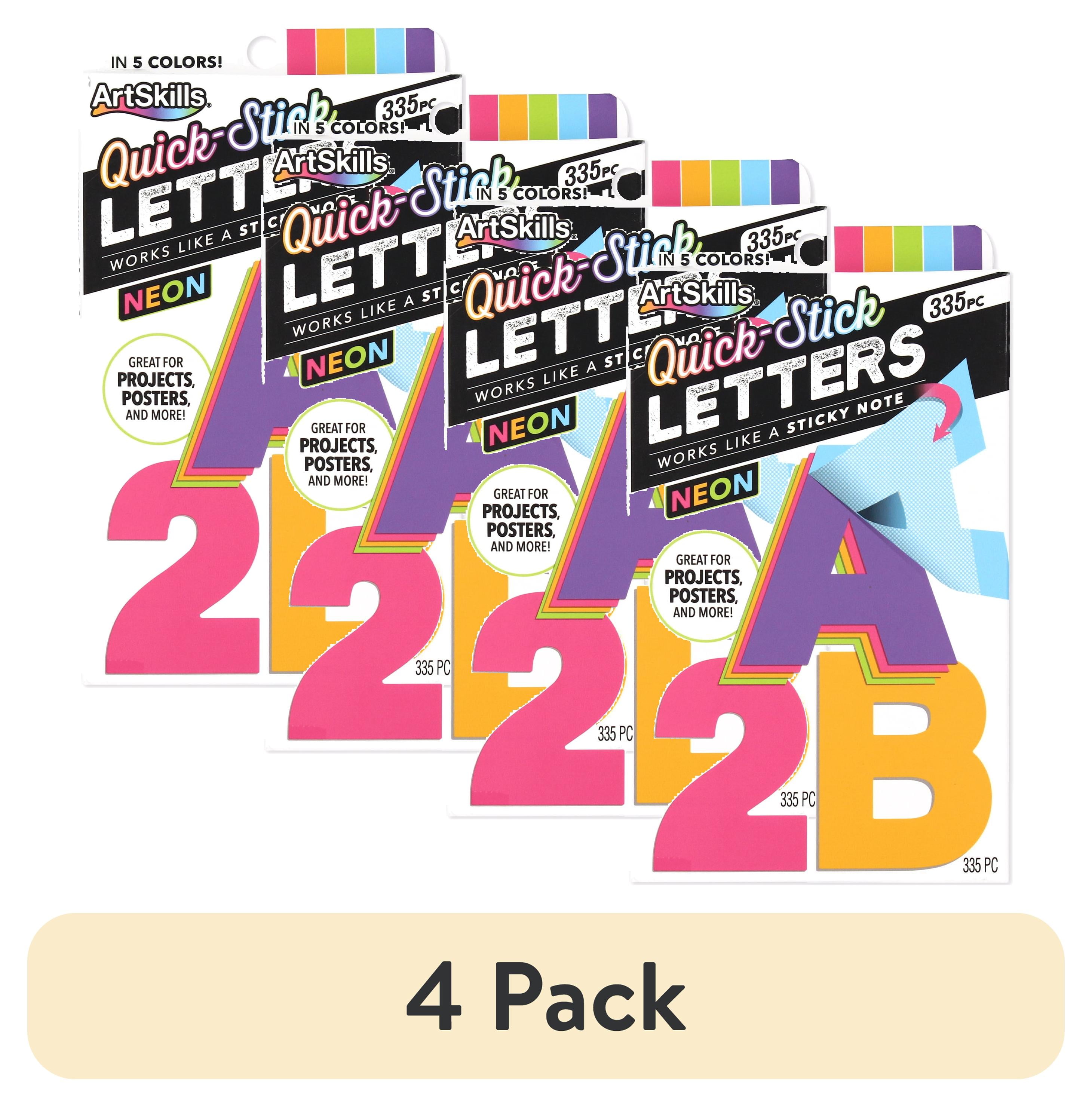 (4 pack) ArtSkills 2.5" Neon Paper Letters & Numbers for School Projects, Posters, Arts & Crafts ...