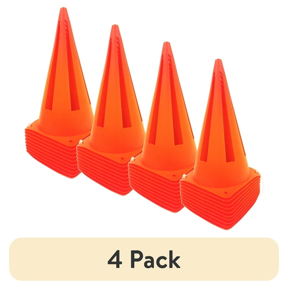 Athletic Works 9" Orange Field Cones 10 Pack, Durable PVC, Training ...