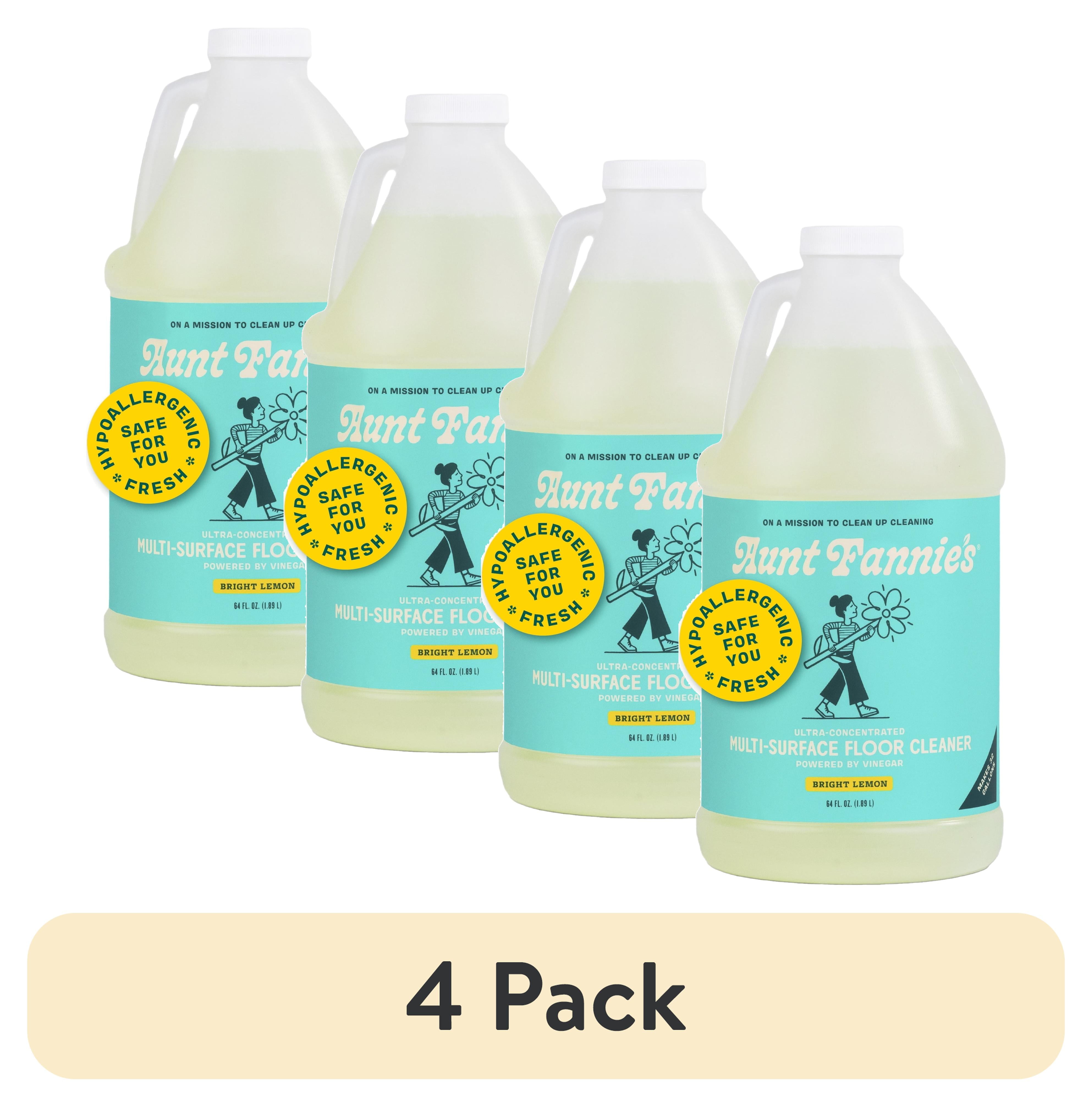 (4 pack) Aunt Fannie’s Ultra Concentrated Floor Cleaner, Lemon, 64 oz ...