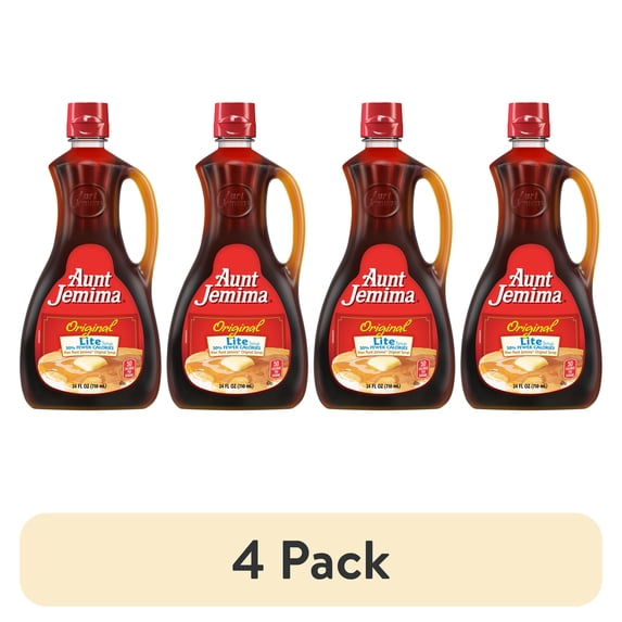 (4 pack) Aunt Jemima Original Lite Syrup Bottle, 24 fl oz - Walmart.com