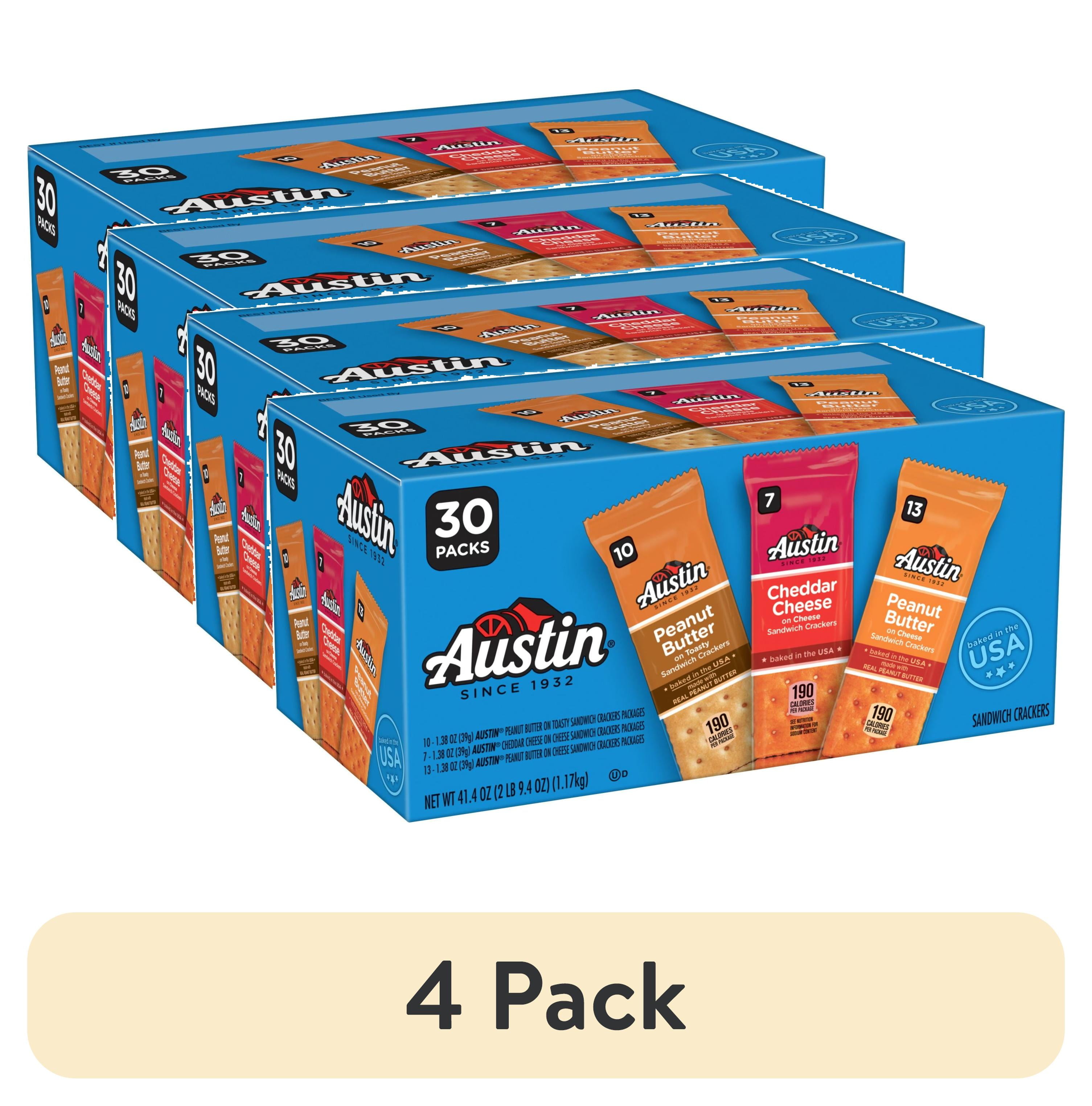 (4 pack) Austin Variety Pack Sandwich Crackers, Single Serve Snack ...