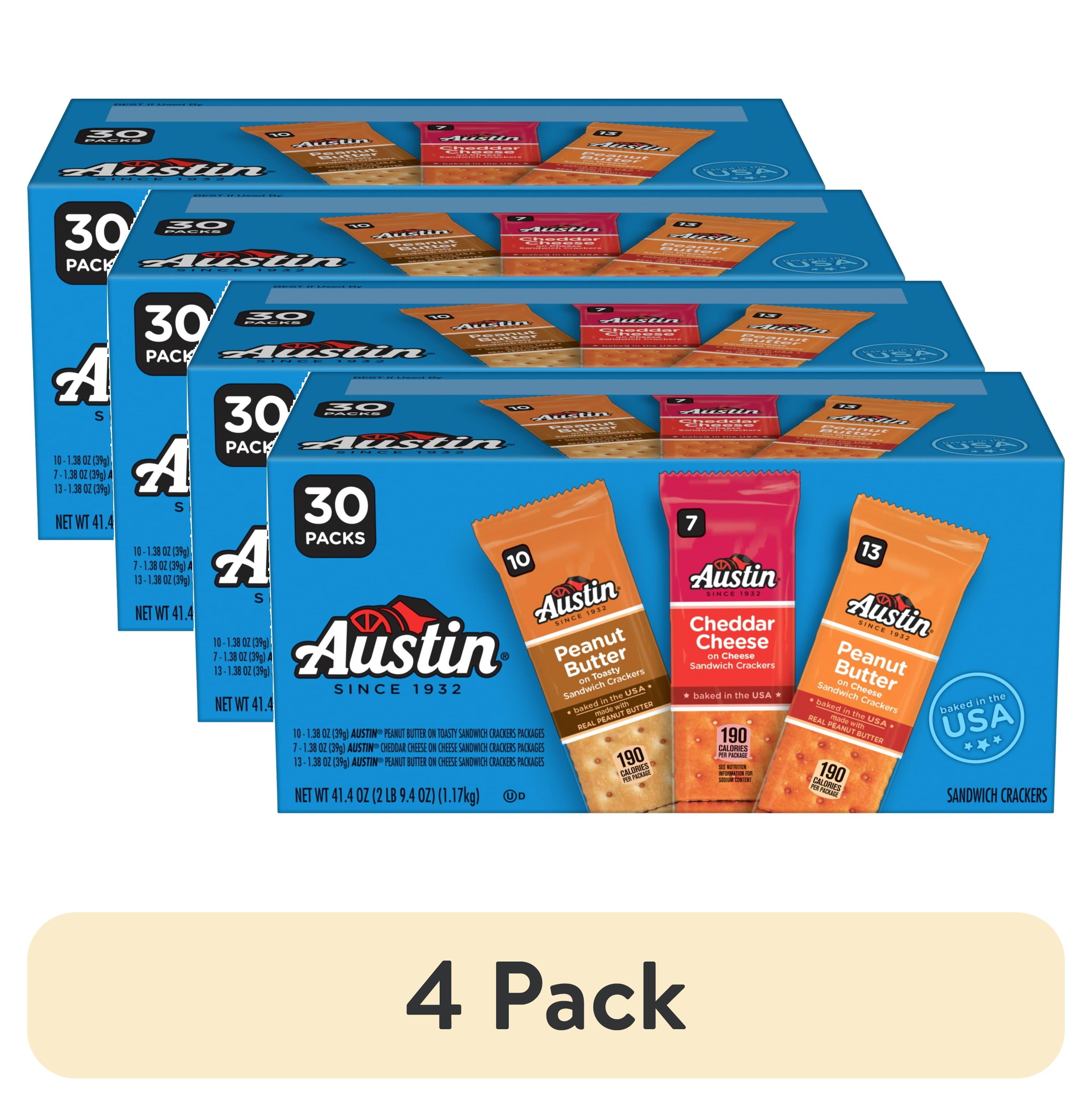 (4 pack) Austin Variety Pack Sandwich Crackers, Single Serve Snack ...