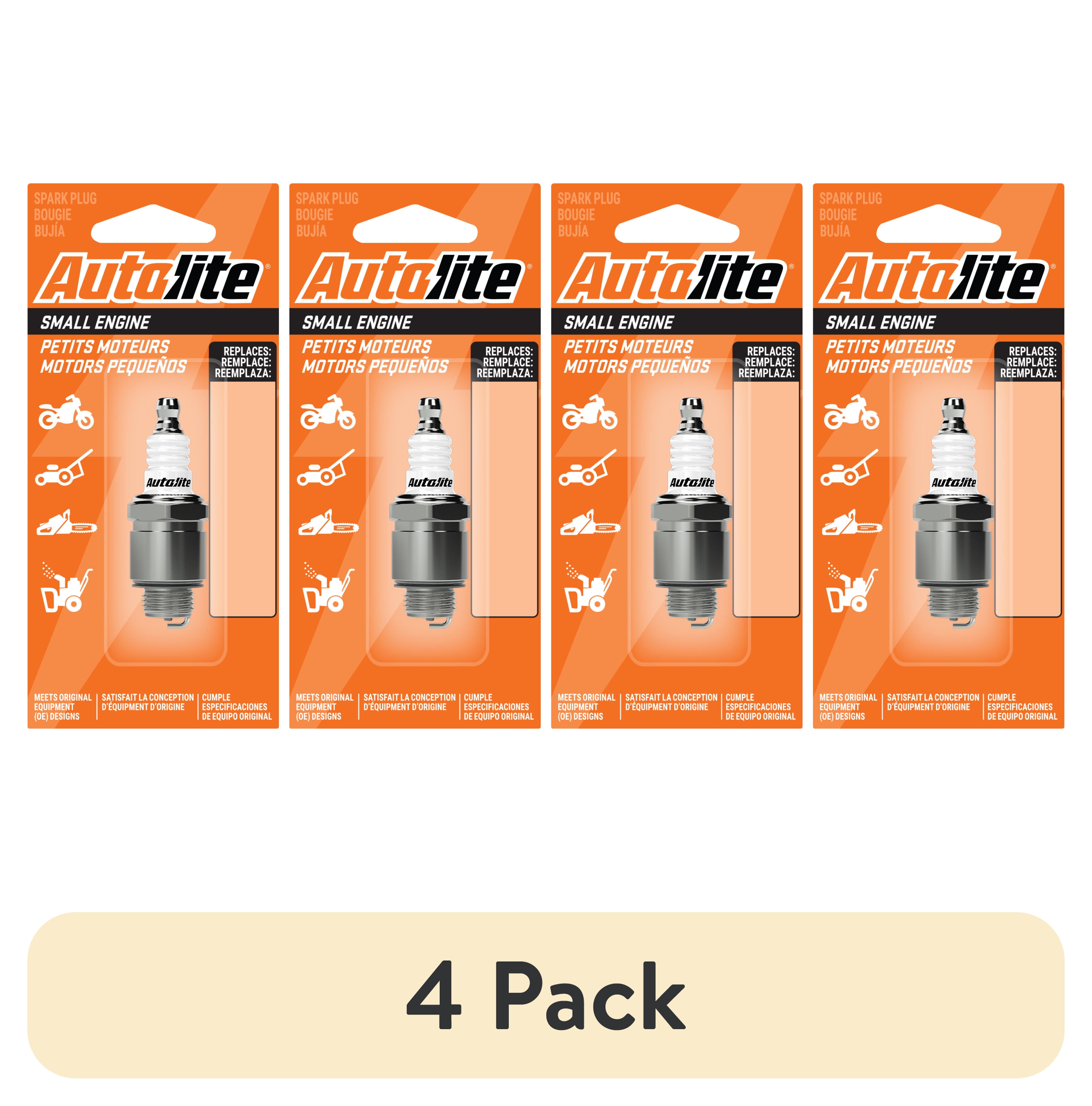 (4 pack) Autolite Small Engine Spark Plug, 3924 for Select Briggs ...