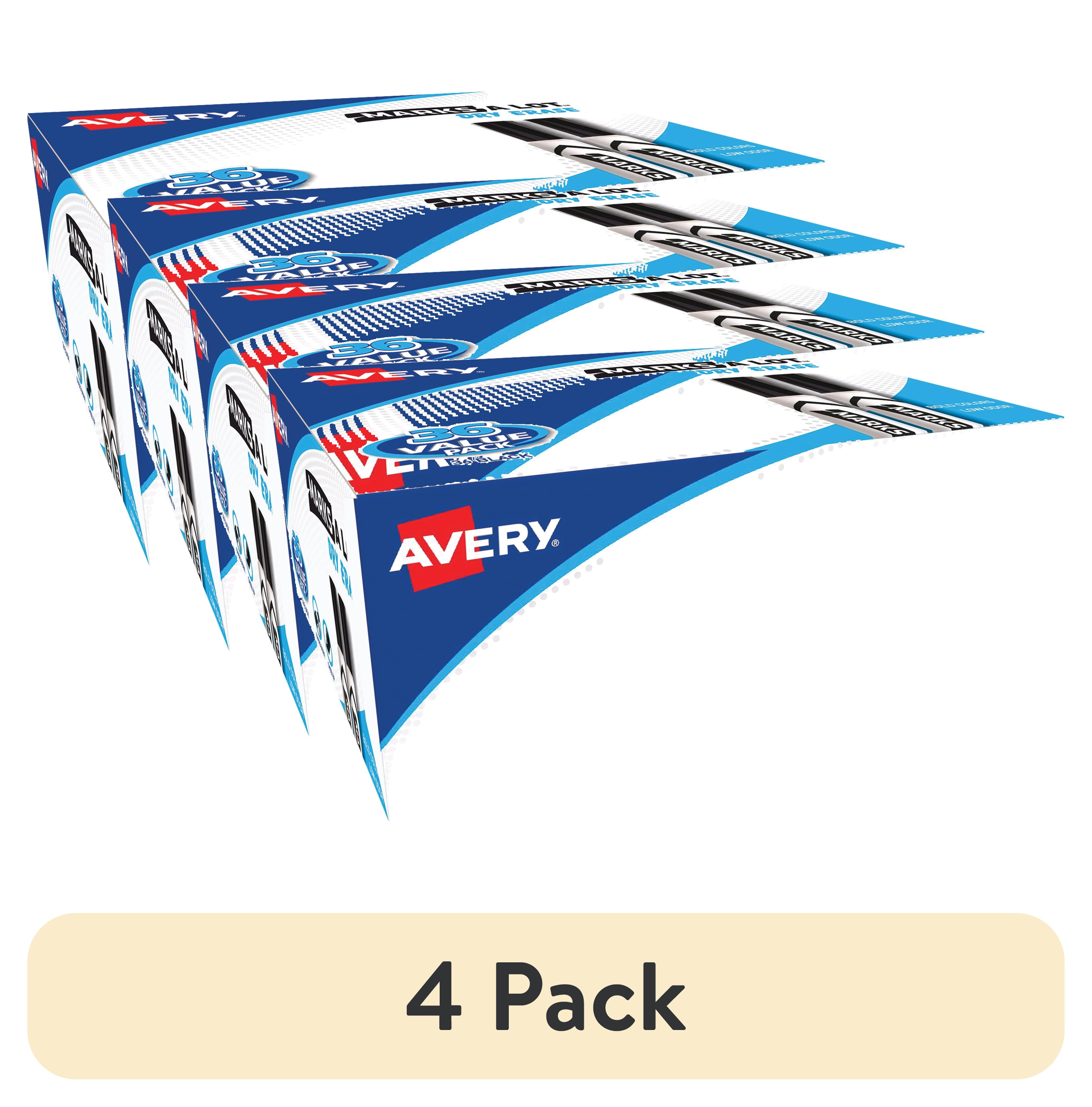 (4 pack) Avery Marks A Lot Dry Erase Markers, Desk-Style, 36 Black ...