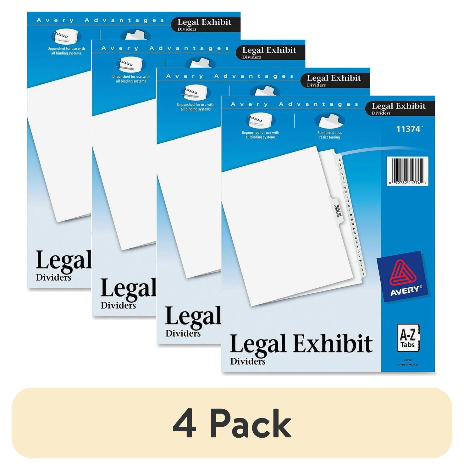 (4 pack) Avery Premium Collated Legal Dividers Avery Style, Letter Size ...