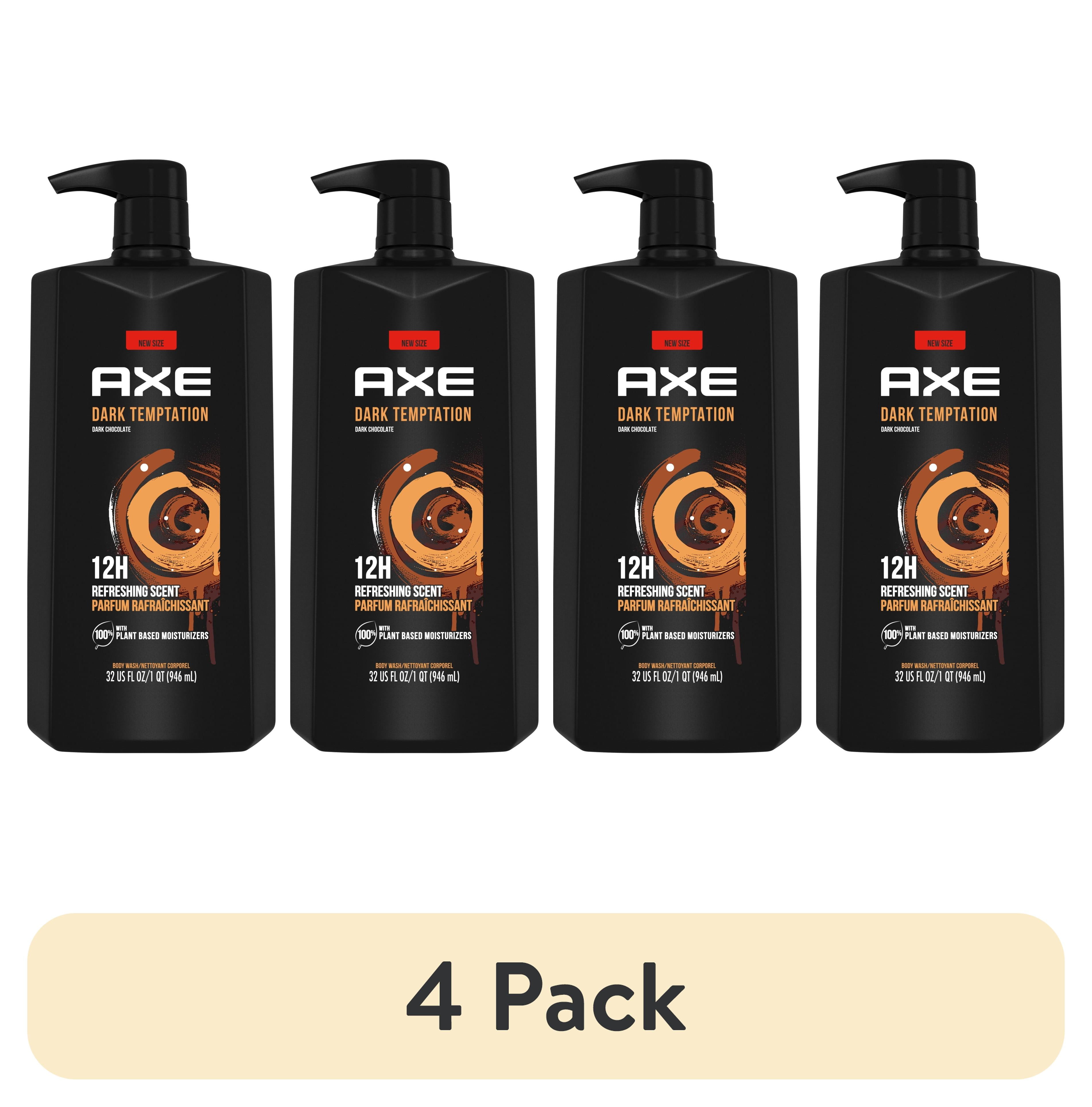 (4 pack) Axe Dark Temptation Refreshing Long Lasting Men's Body Wash ...