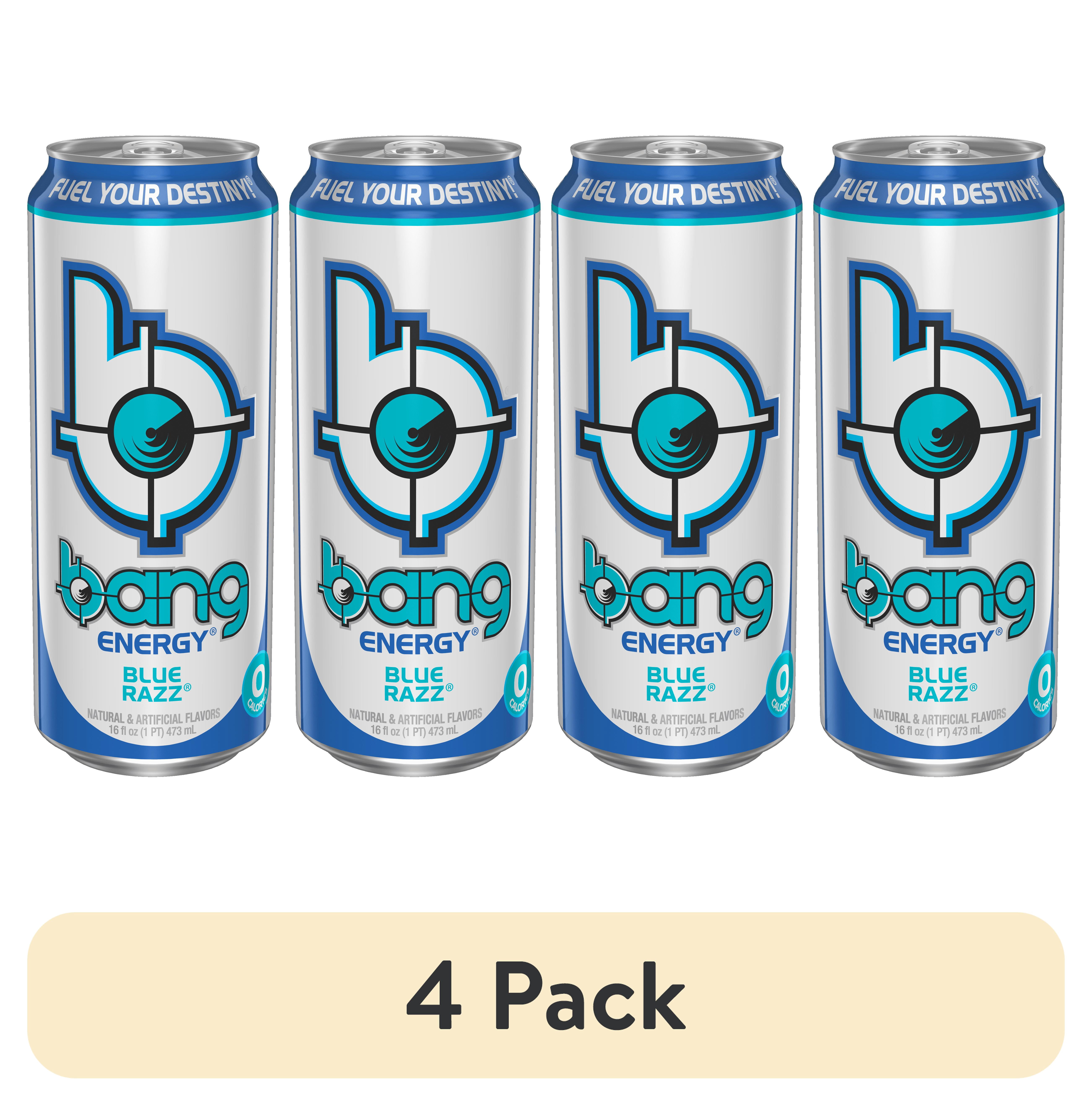 (4 pack) BANG Energy Drink, Blue Razz, 16 fl oz, Can - Walmart.com