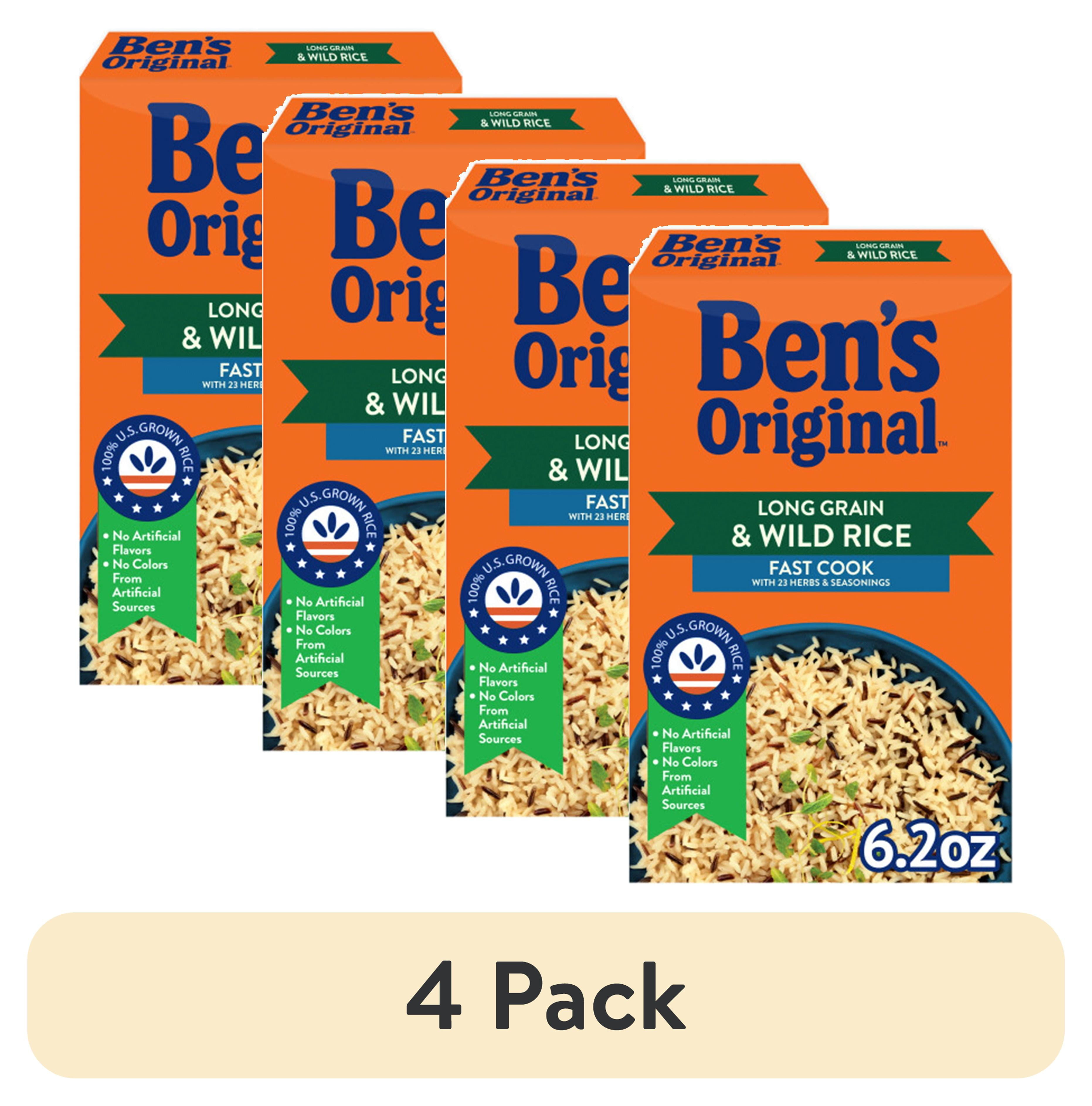 (4 pack) BEN'S ORIGINAL Long Grain Rice and Wild Rice, Fast Cook Rice ...