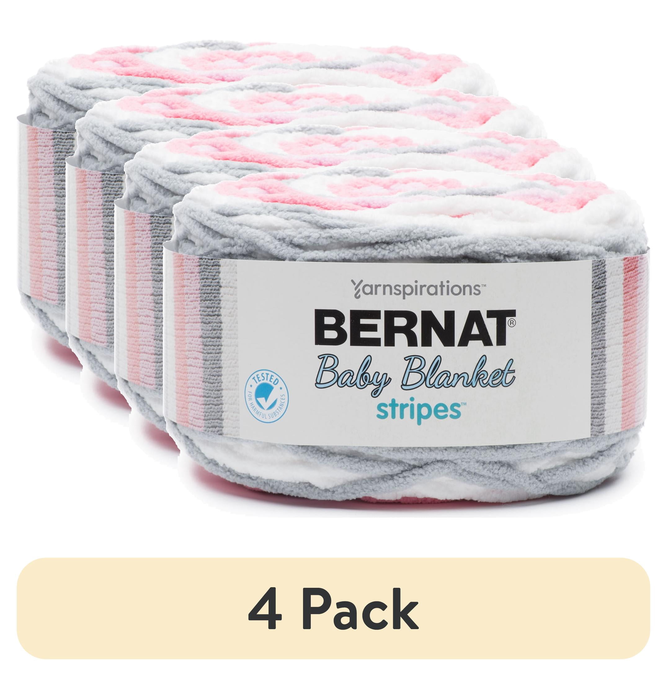 (4 pack) BERNAT BABY BLANKET STRIPES YARN, BALLERINA - Walmart.com