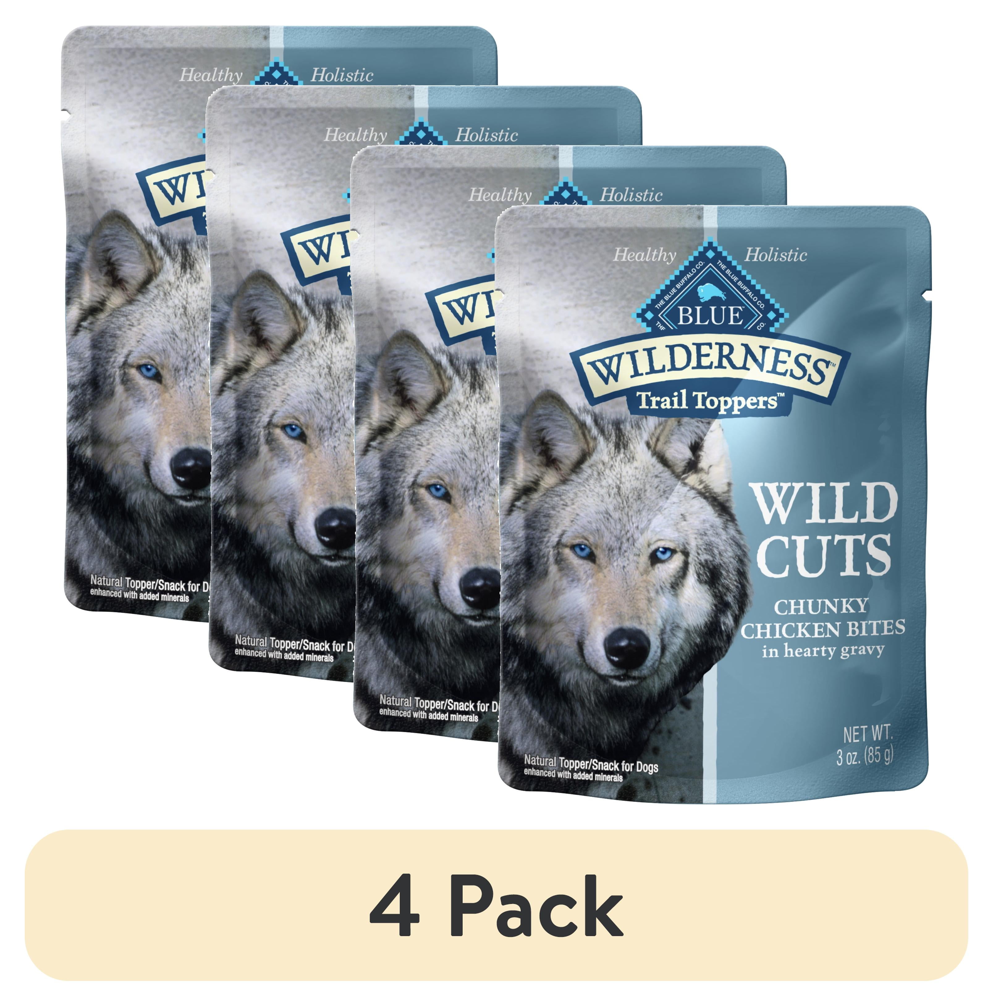(4 pack) BLUE Wilderness Trail Toppers Dog Wet Food, Chicken Bites in ...