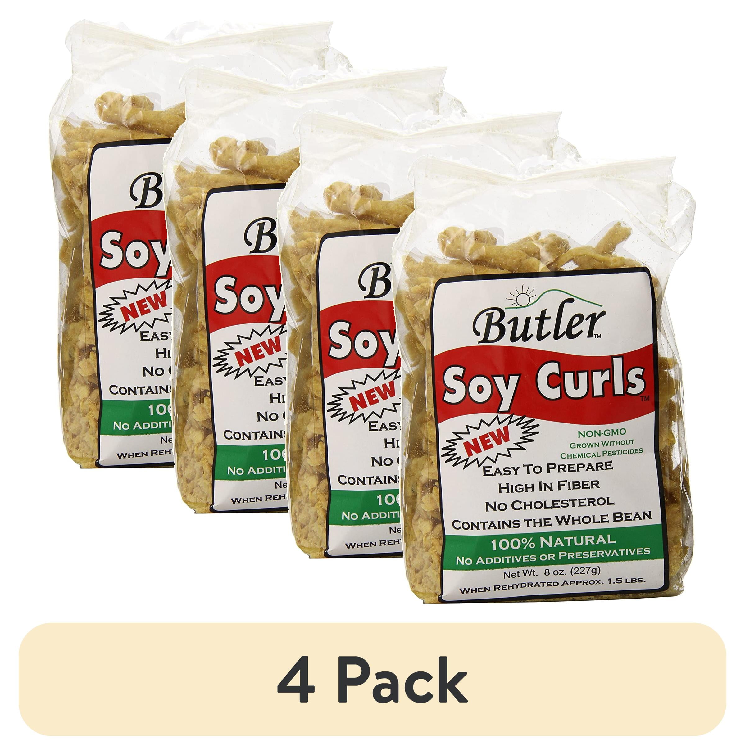 (4 pack) BUTLER FOODS Soy Curls, 8 oz All-Natural, Non-GMO, Vegan Meat ...