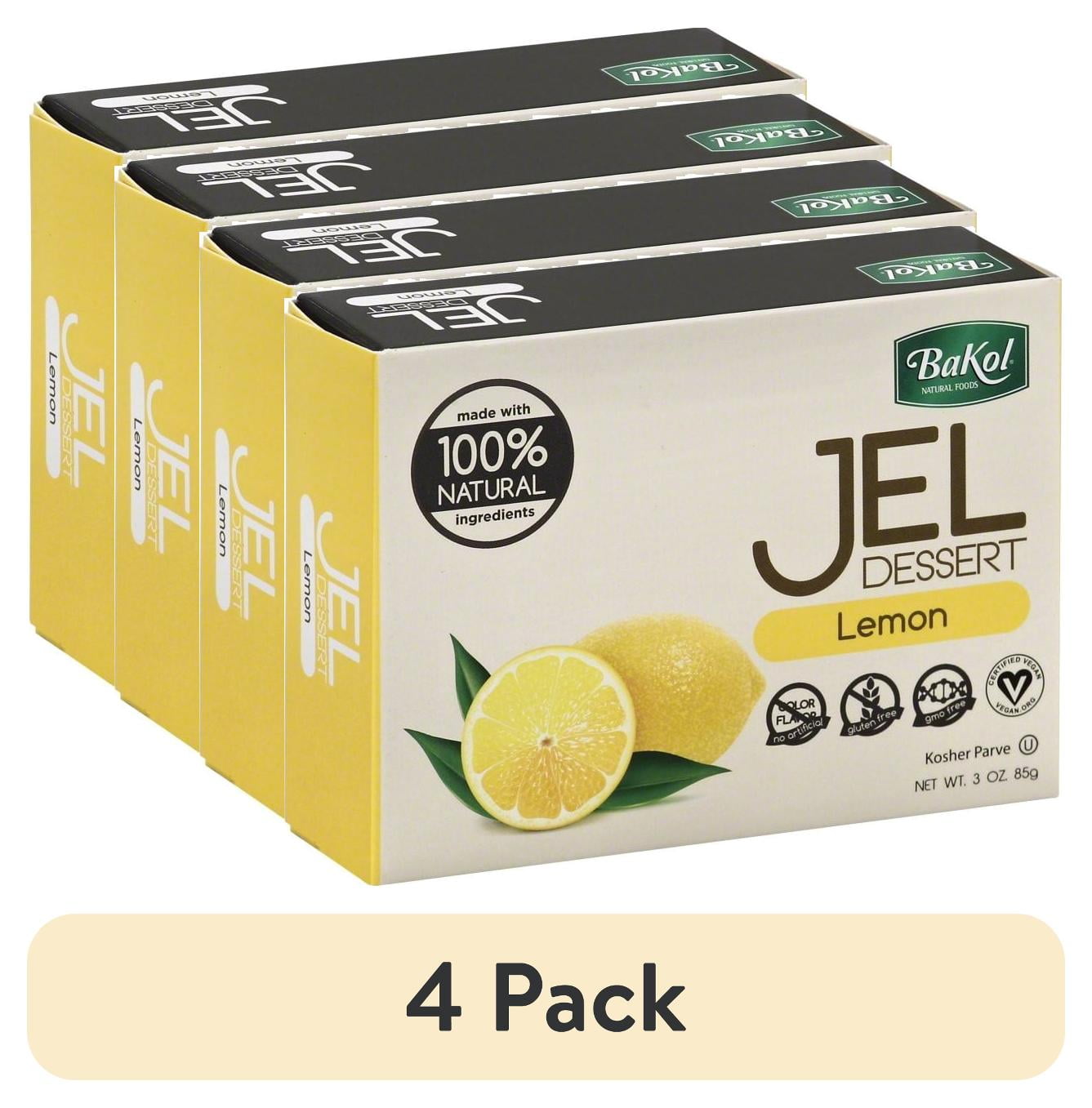 (4 pack) Bakol 100% Natural Gel Dessert Lemon, 3 oz - Walmart.com