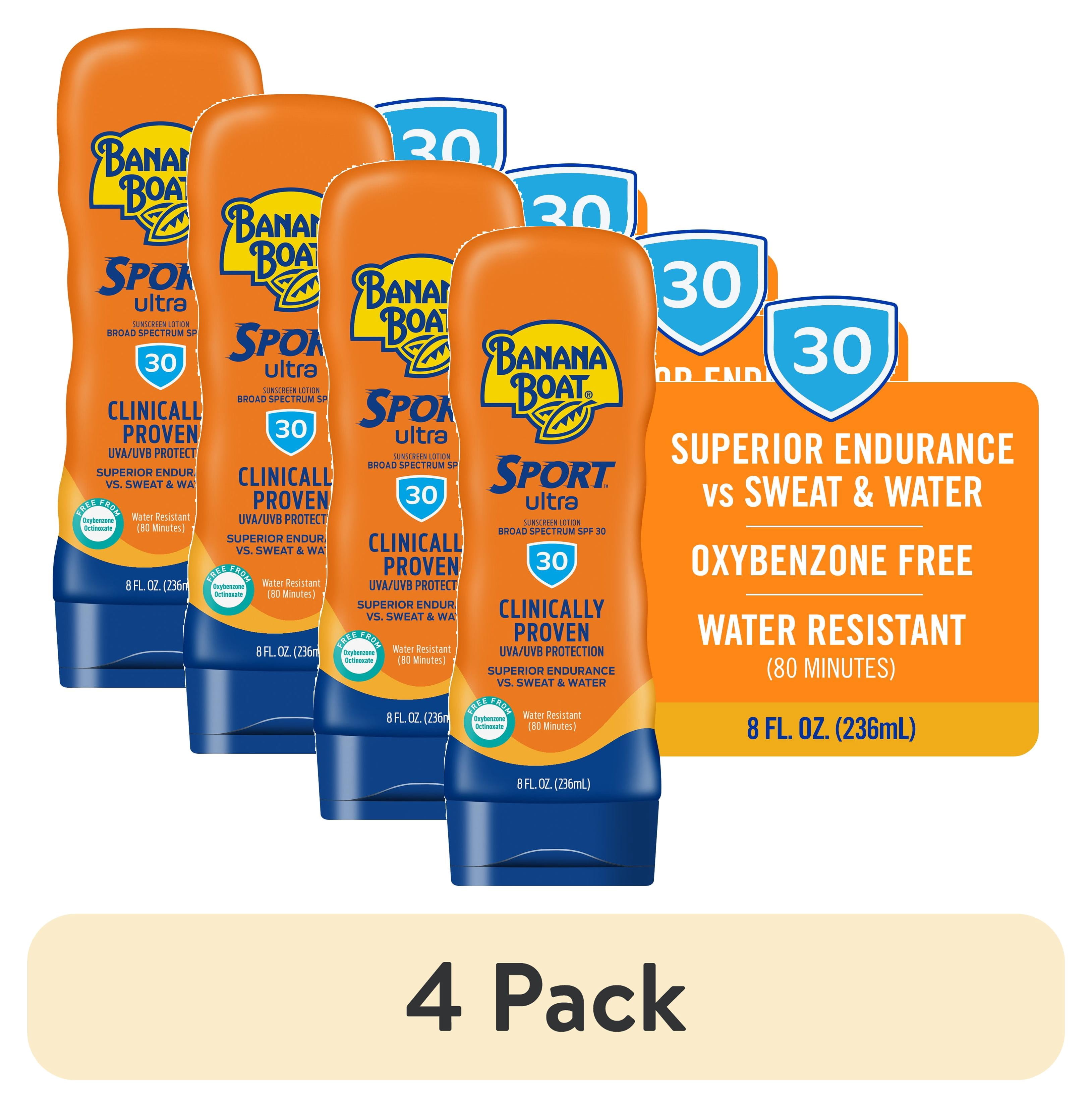 (4 pack) Banana Boat Sport Ultra SPF 30 Sunscreen Lotion, Sport ...
