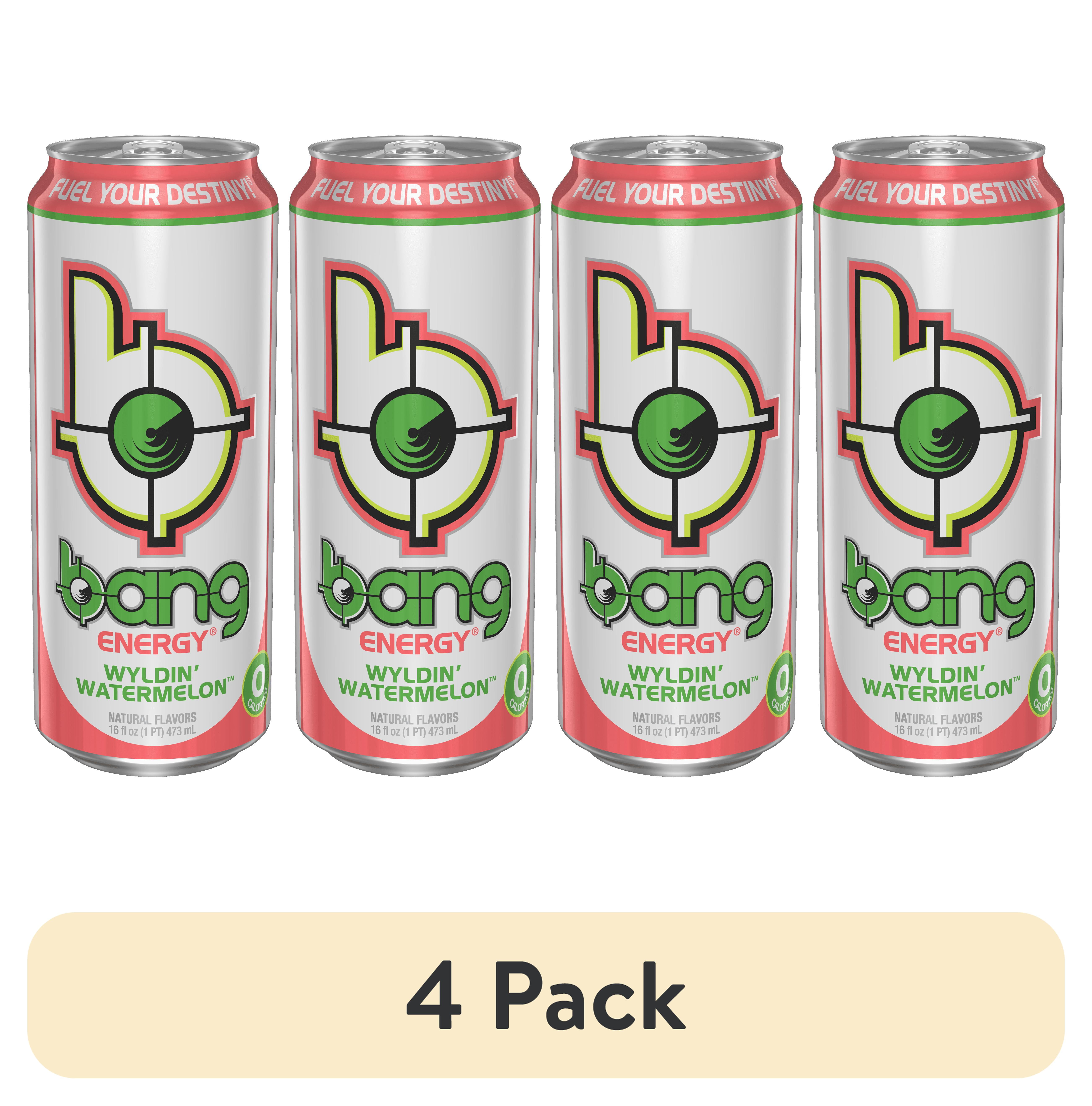 (4 pack) Bang Energy, Wyldin Watermelon, 1 Count, 16 fl oz - Walmart.com