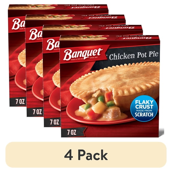 (4 pack) Banquet Chicken Pot Pie, Frozen Meal, 7 oz. - Walmart.com