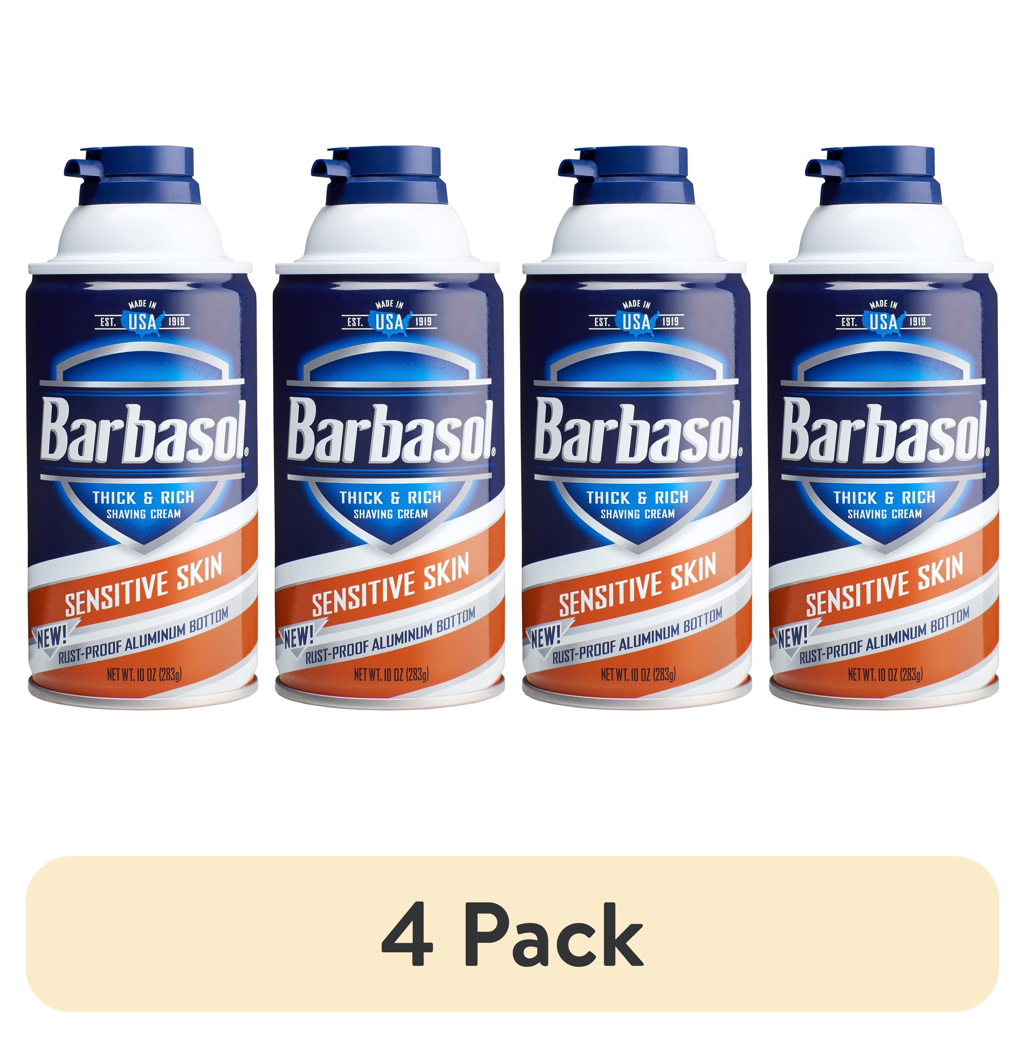 (4 pack) Barbasol Sensitive Skin Thick & Rich Shaving Cream for Men, 10 ...