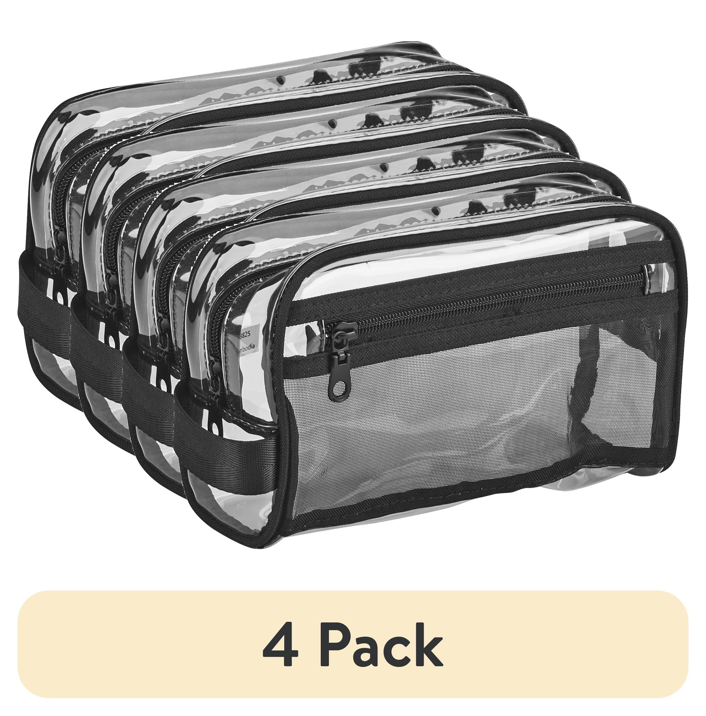 (4 pack) Basics Transparent PVC Cosmetic Bag, Black - Walmart.com