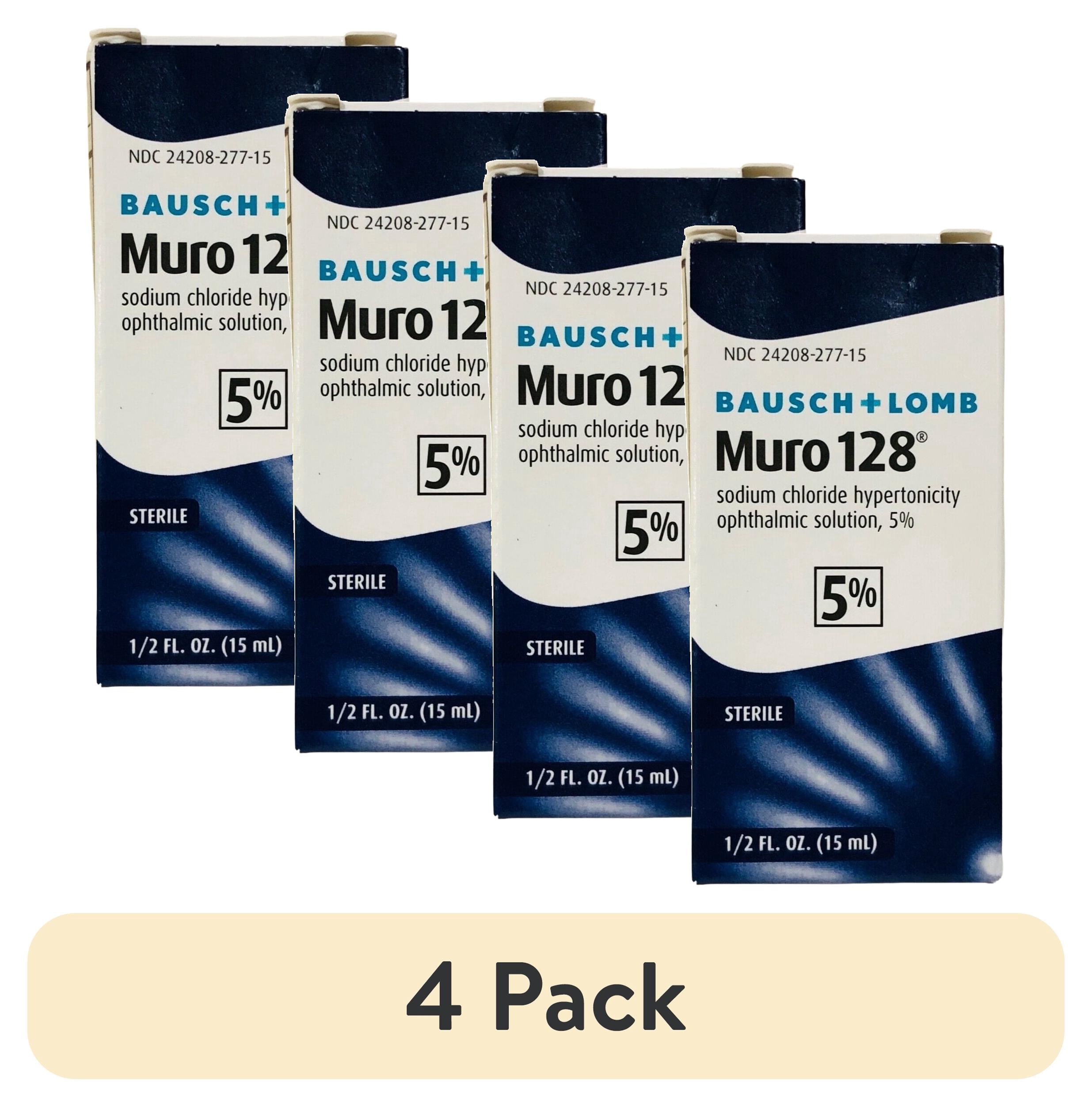(4 pack) Muro 128 5% Sodium Chloride Hypertonicity Ophthalmic Solution ...