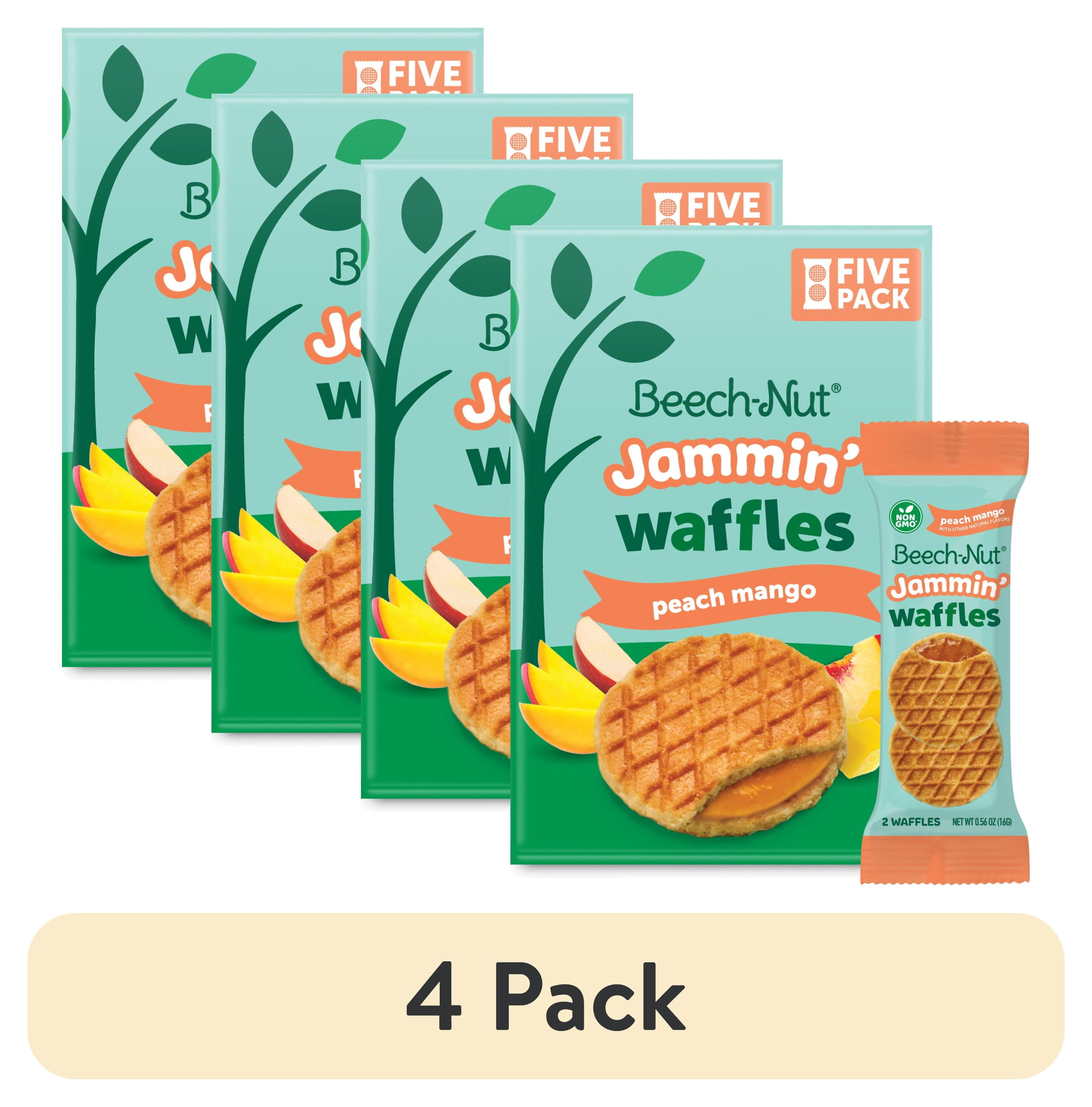 (4 pack) Beech-Nut Jammin' Waffles with Fruit Filling Toddler Snack ...