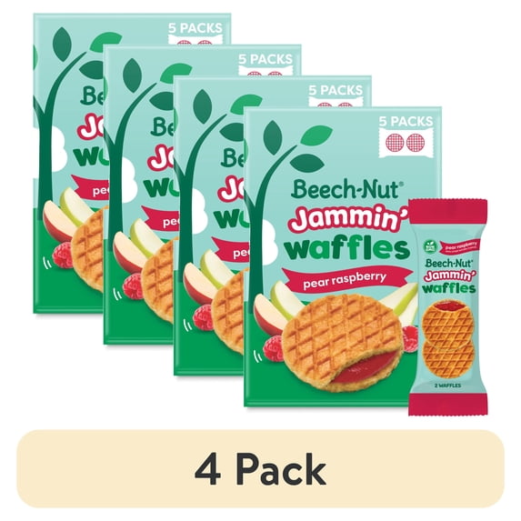 (4 pack) Beech-Nut Jammin' Waffles with Pear Raspberry Fruit Filling ...