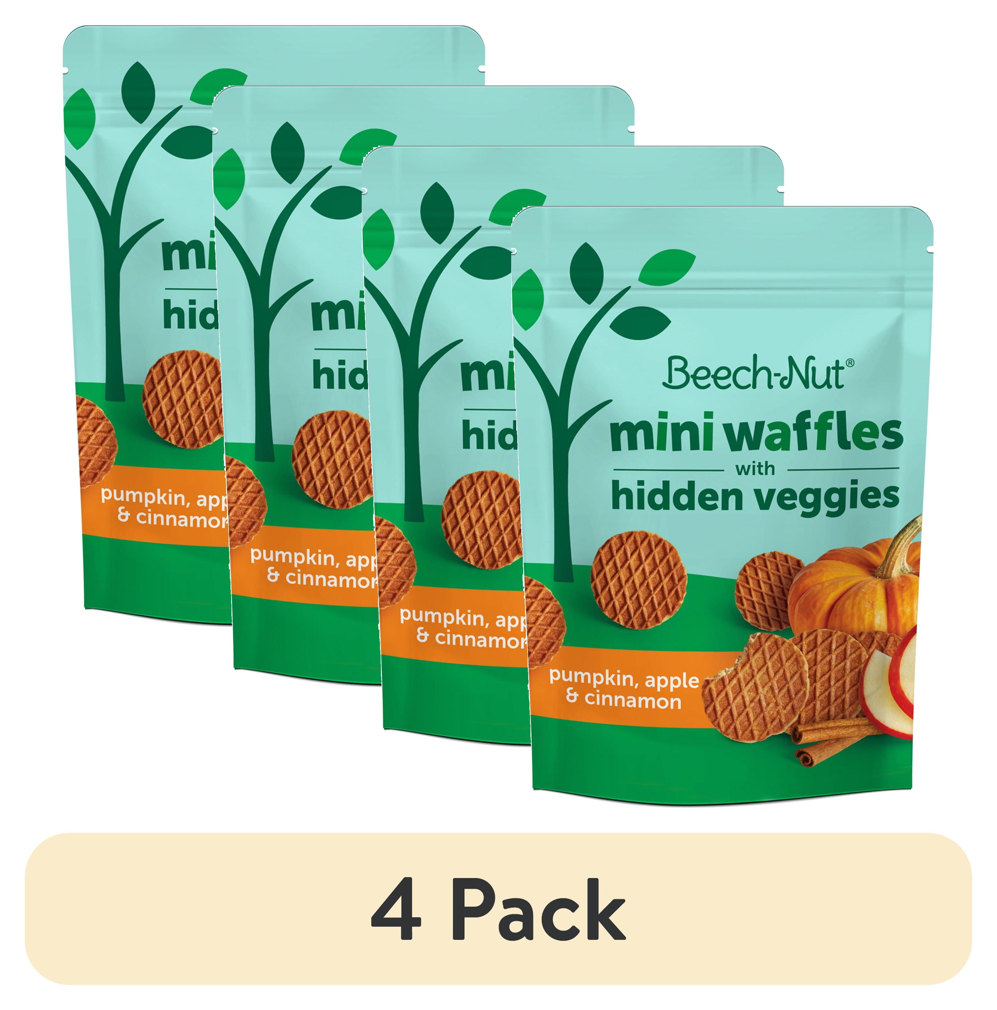 (4 pack) Beech-Nut Mini Waffles Pumpkin Apple & Cinnamon Hidden Veggies ...