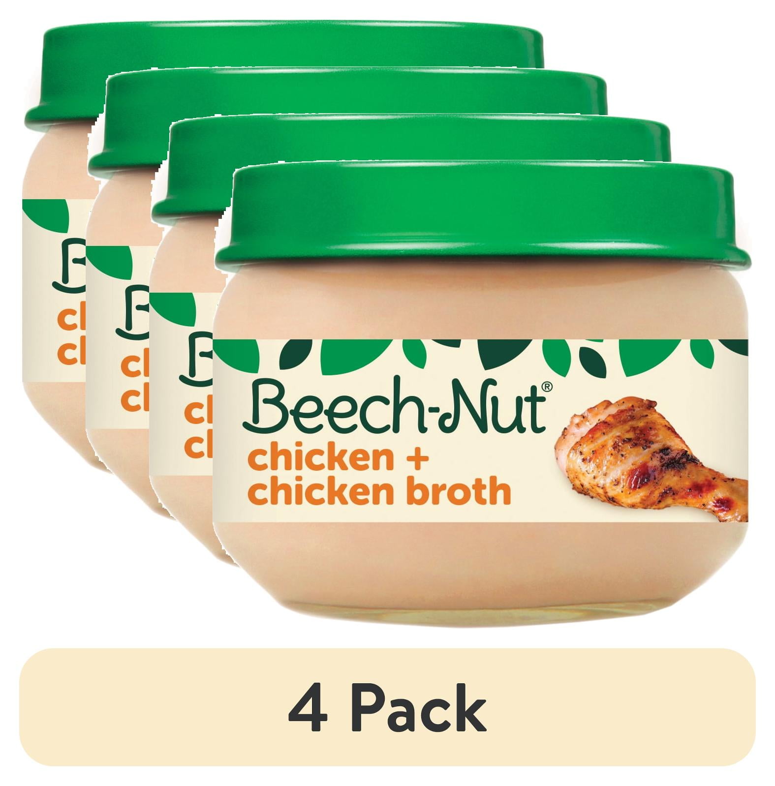 (4 pack) Beech-Nut Stage 1 Baby Food, Chicken & Chicken Broth, 2.5 oz ...