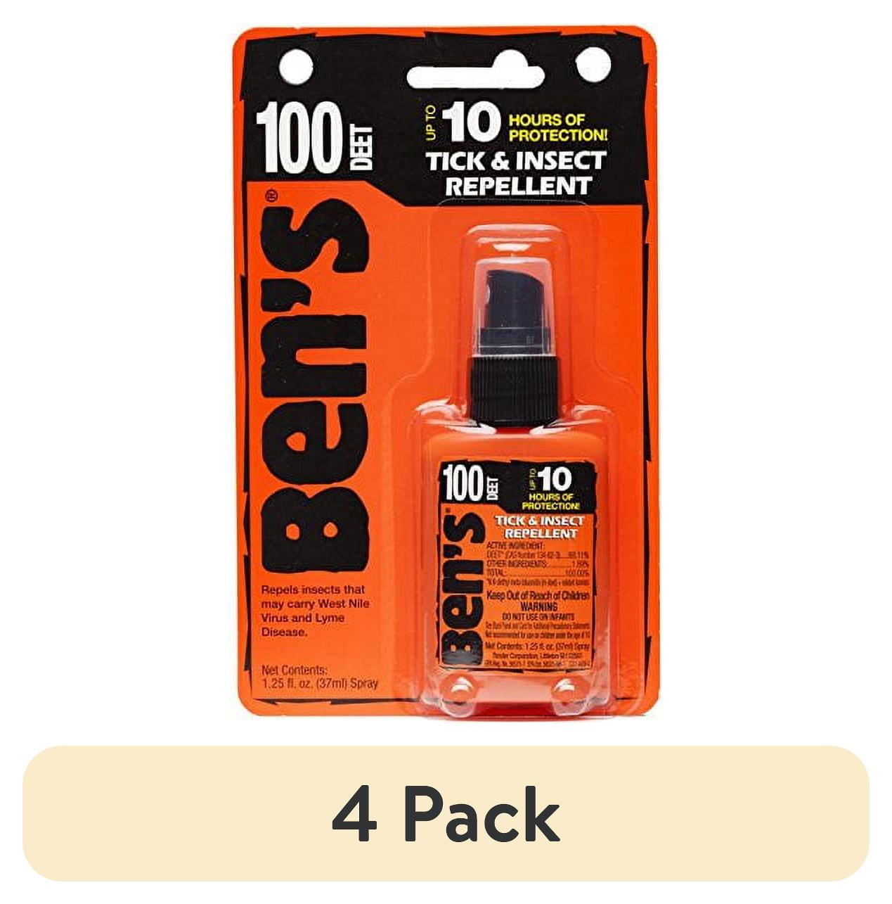 (4 pack) Ben's 100 Tick & Insect Repellent 1.25 Fl Oz. Pump Spray ...