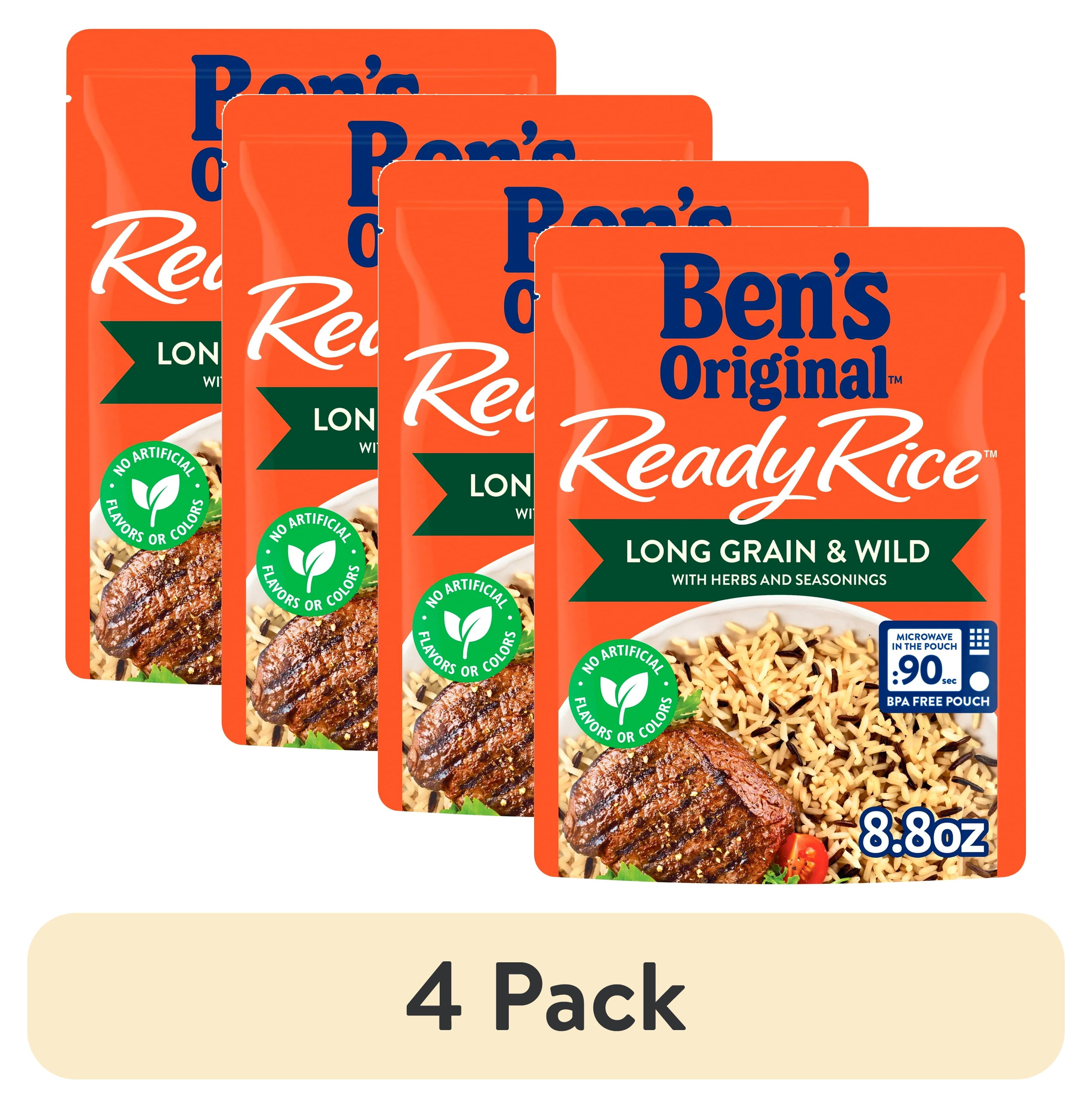 (4 pack) Ben's Original Ready Rice Long Grain and Wild Flavored Rice ...