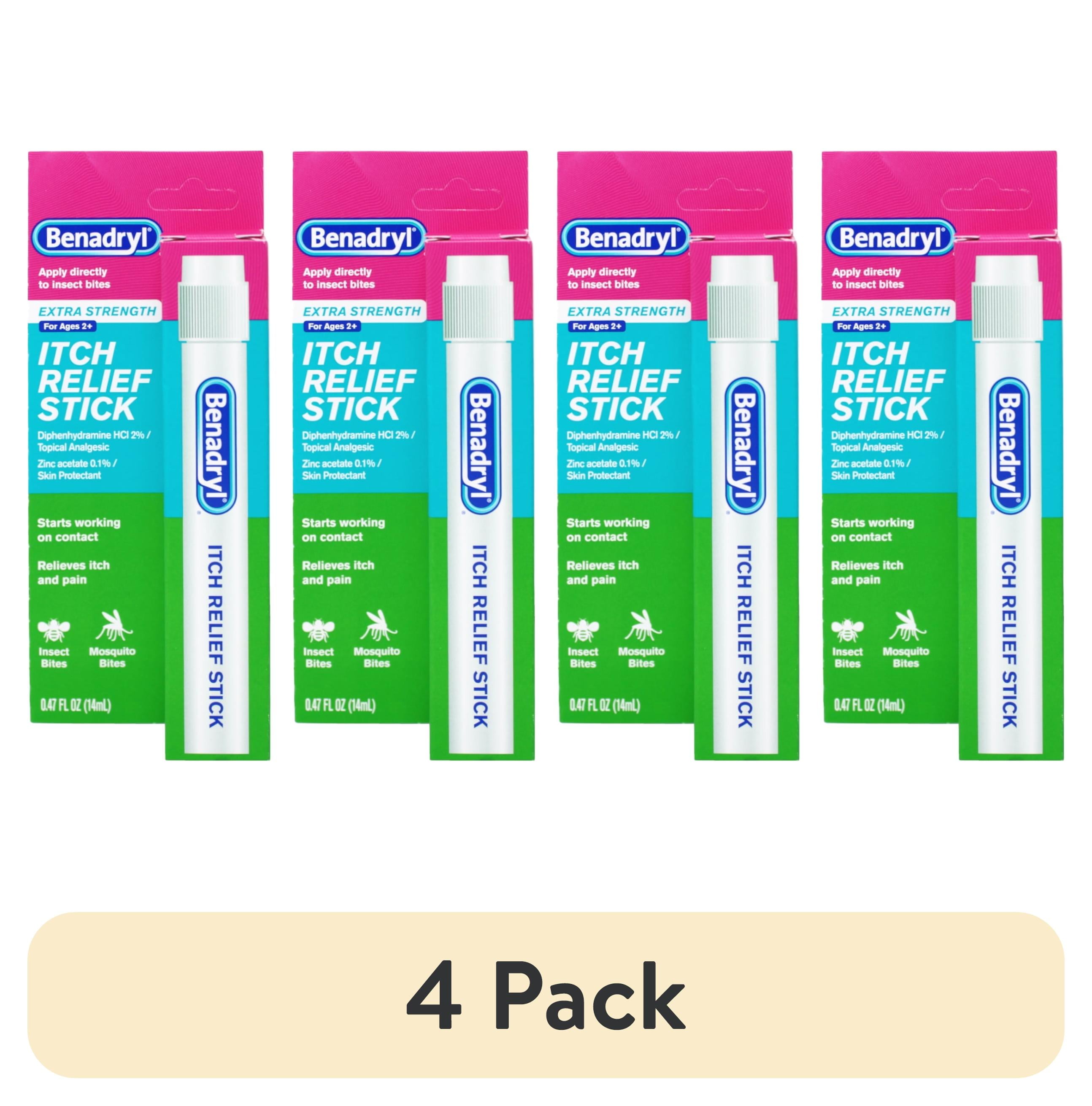 (4 pack) Benadryl Extra Strength Itch Relief Stick - Travel Size - 0.47 ...