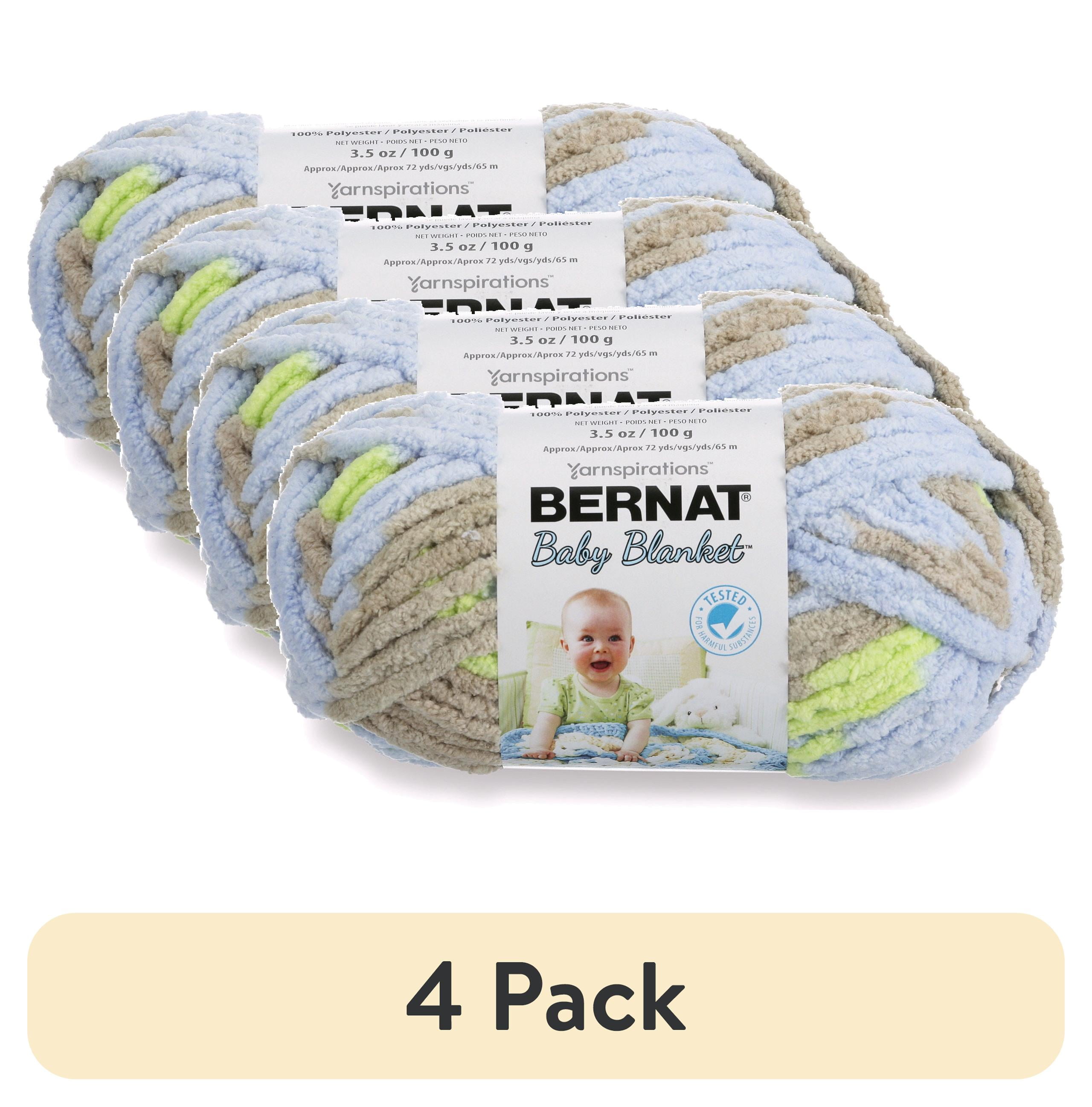 (4 pack) Bernat Baby Blanket 6 Super Bulky Polyester Yarn, Little Boy ...