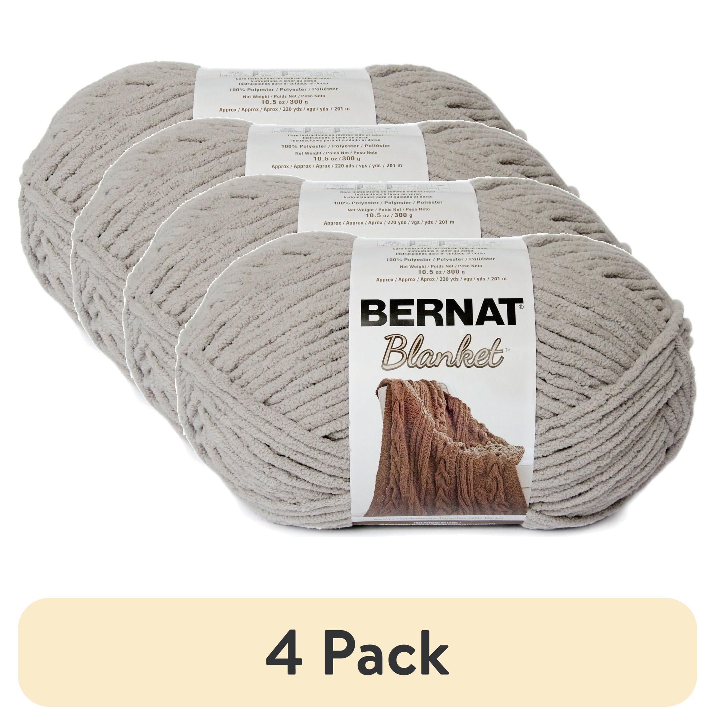 (4 pack) Bernat Blanket 6 Super Bulky Polyester Yarn, Pale Gray 10.5oz ...