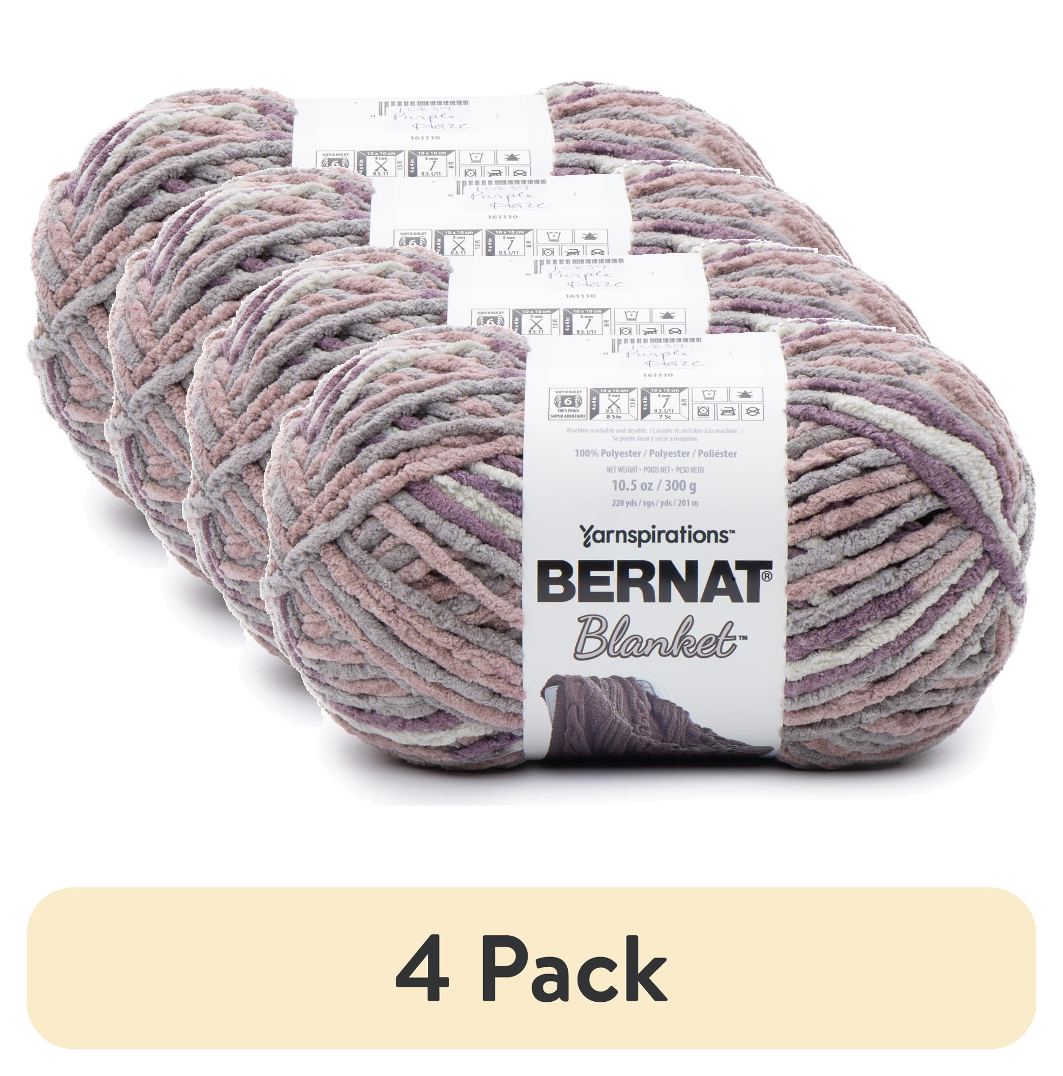 (4 pack) Bernat® Blanket™ #6 Super Bulky Polyester Yarn, Purple Haze 10 ...