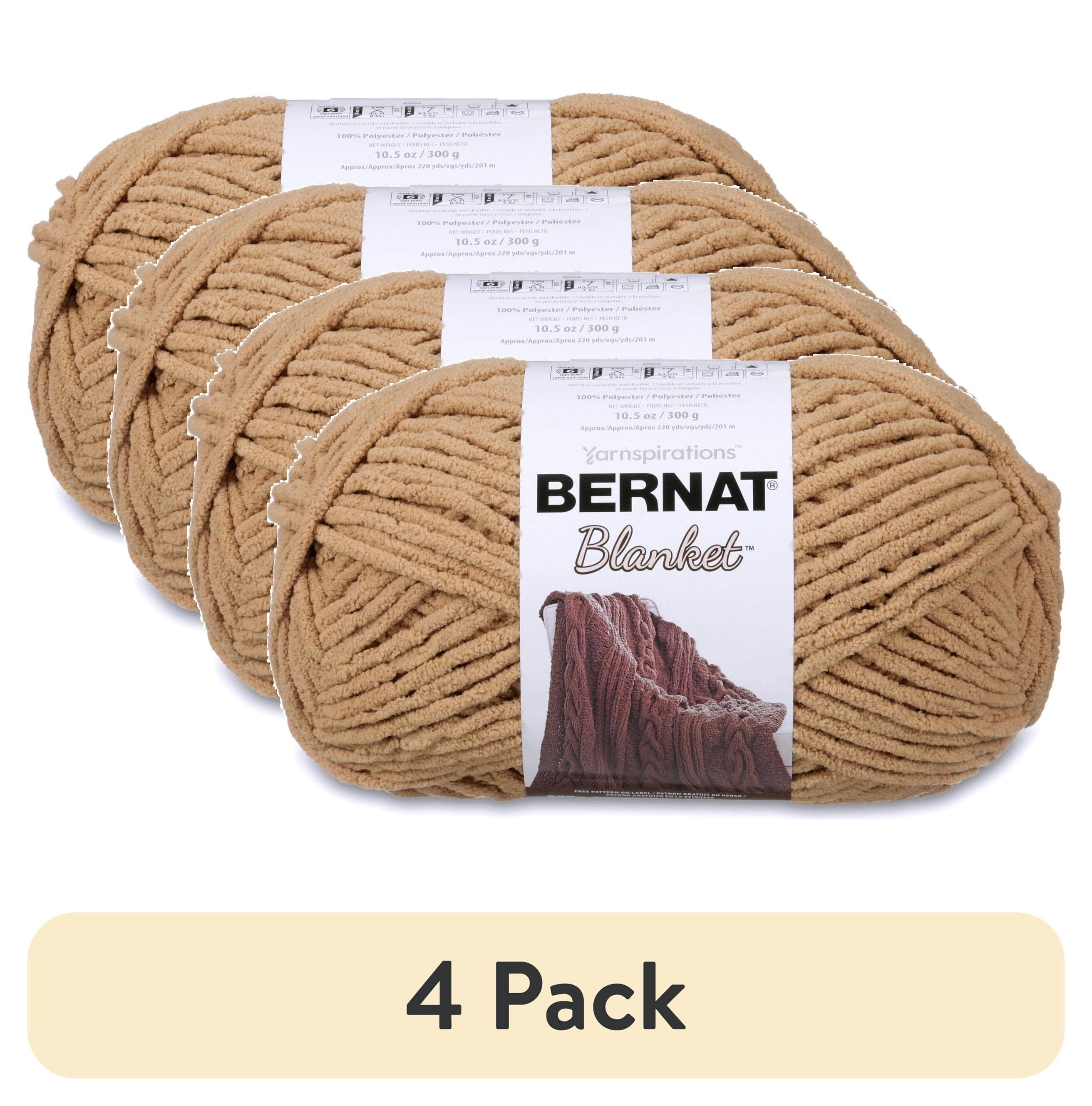 (4 pack) Bernat Blanket 6 Super Bulky Polyester Yarn, Sand 10.5oz/300g ...