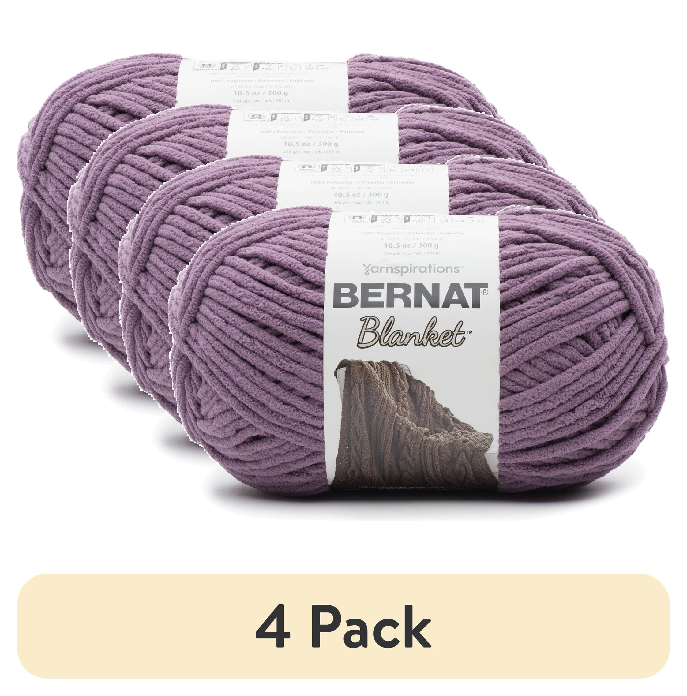 (4 pack) Bernat® Blanket™ #6 Super Bulky Polyester Yarn, Shadow Purple ...