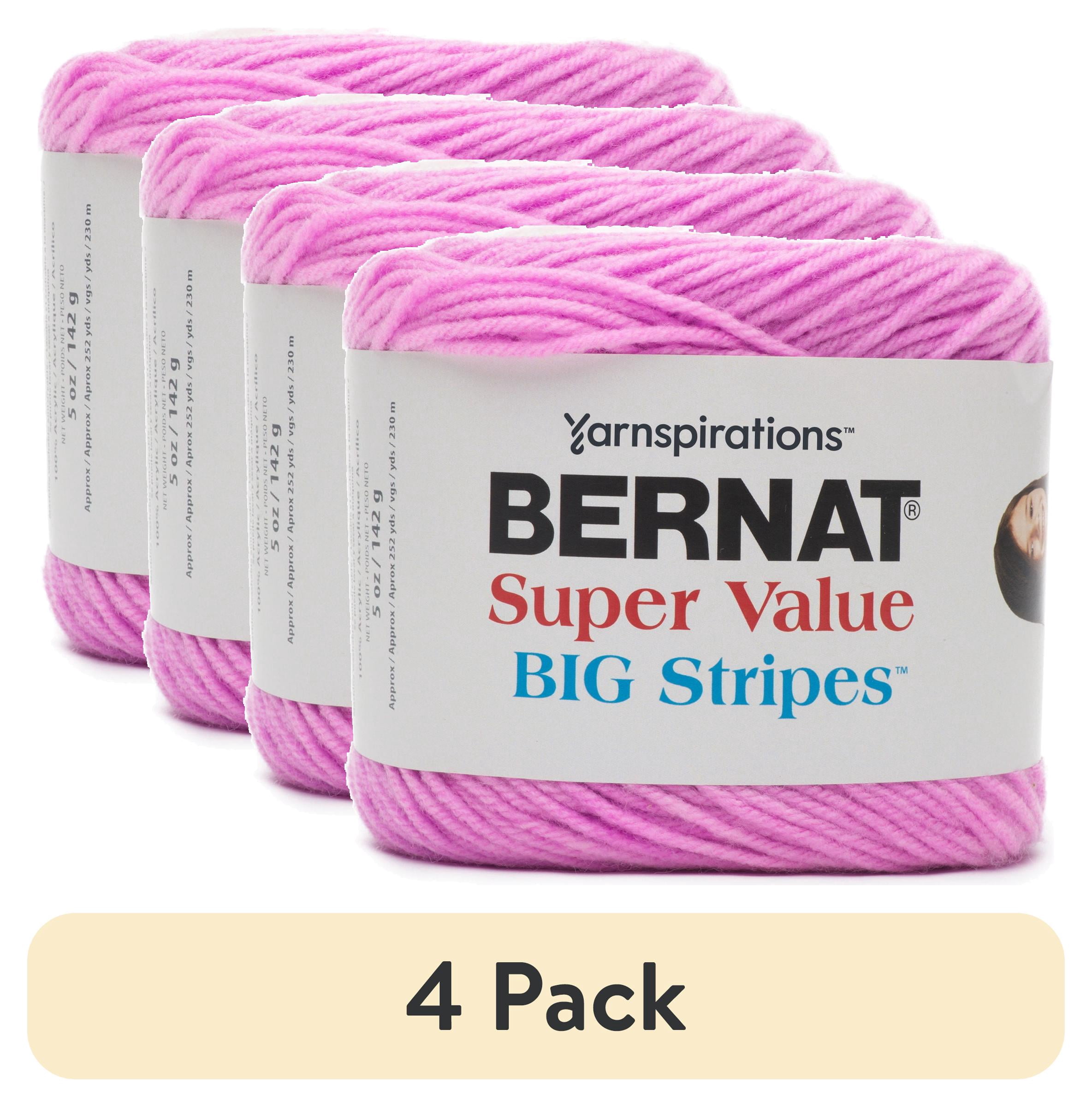 (4 pack) Bernat Super Value Big Stripes Yarn, Candy Floss - Walmart ...