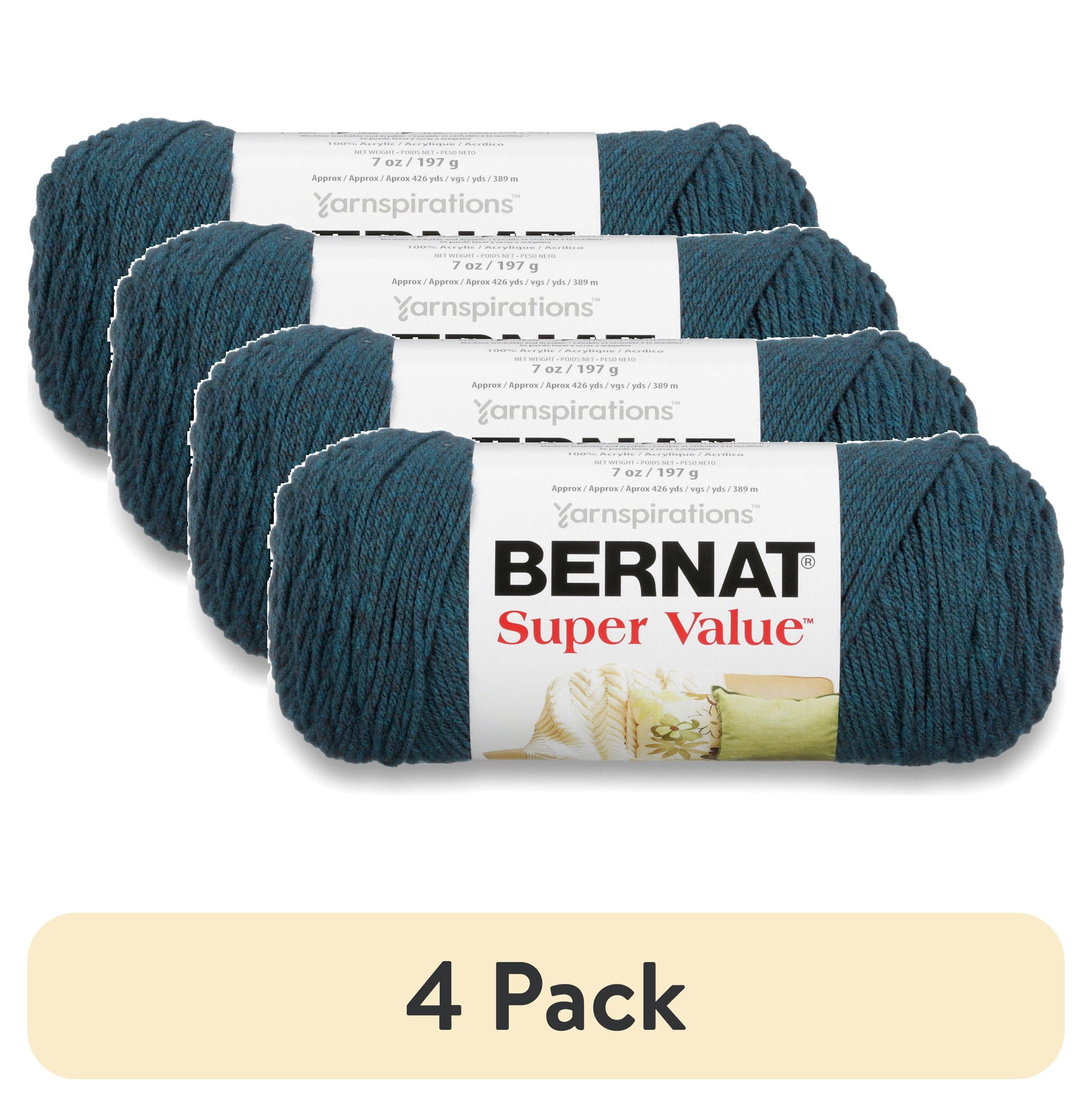 (4 pack) Bernat® Super Value™ #4 Worsted (Medium) Acrylic Yarn, Teal ...