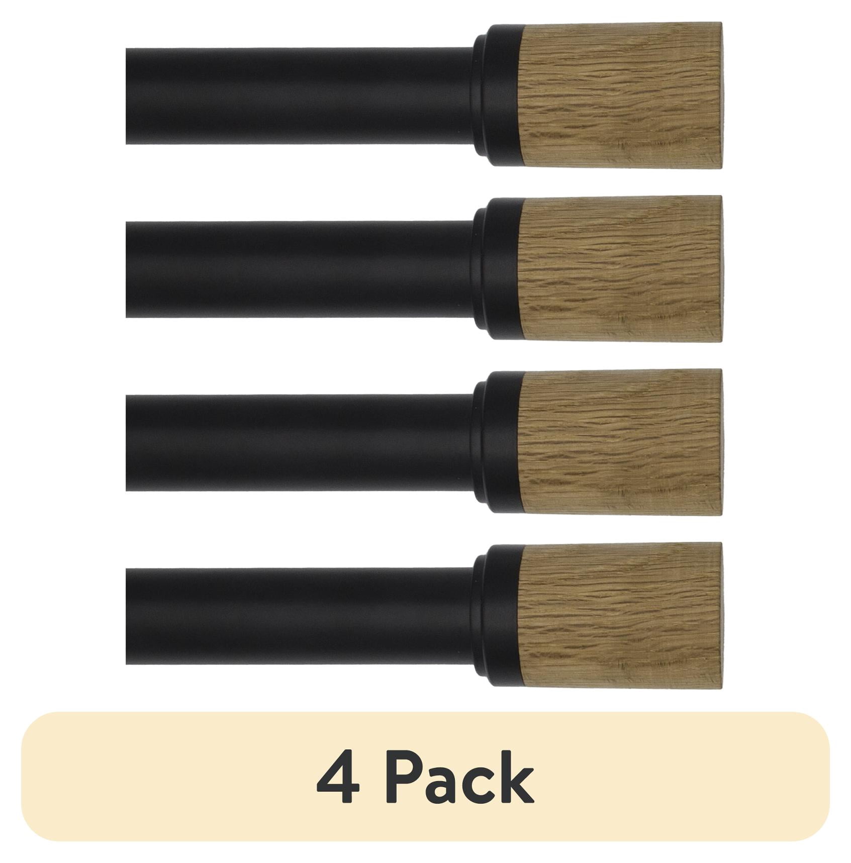 (4 pack) Better Homes & Gardens 1" Diameter Matte Black and Pale Oak ...