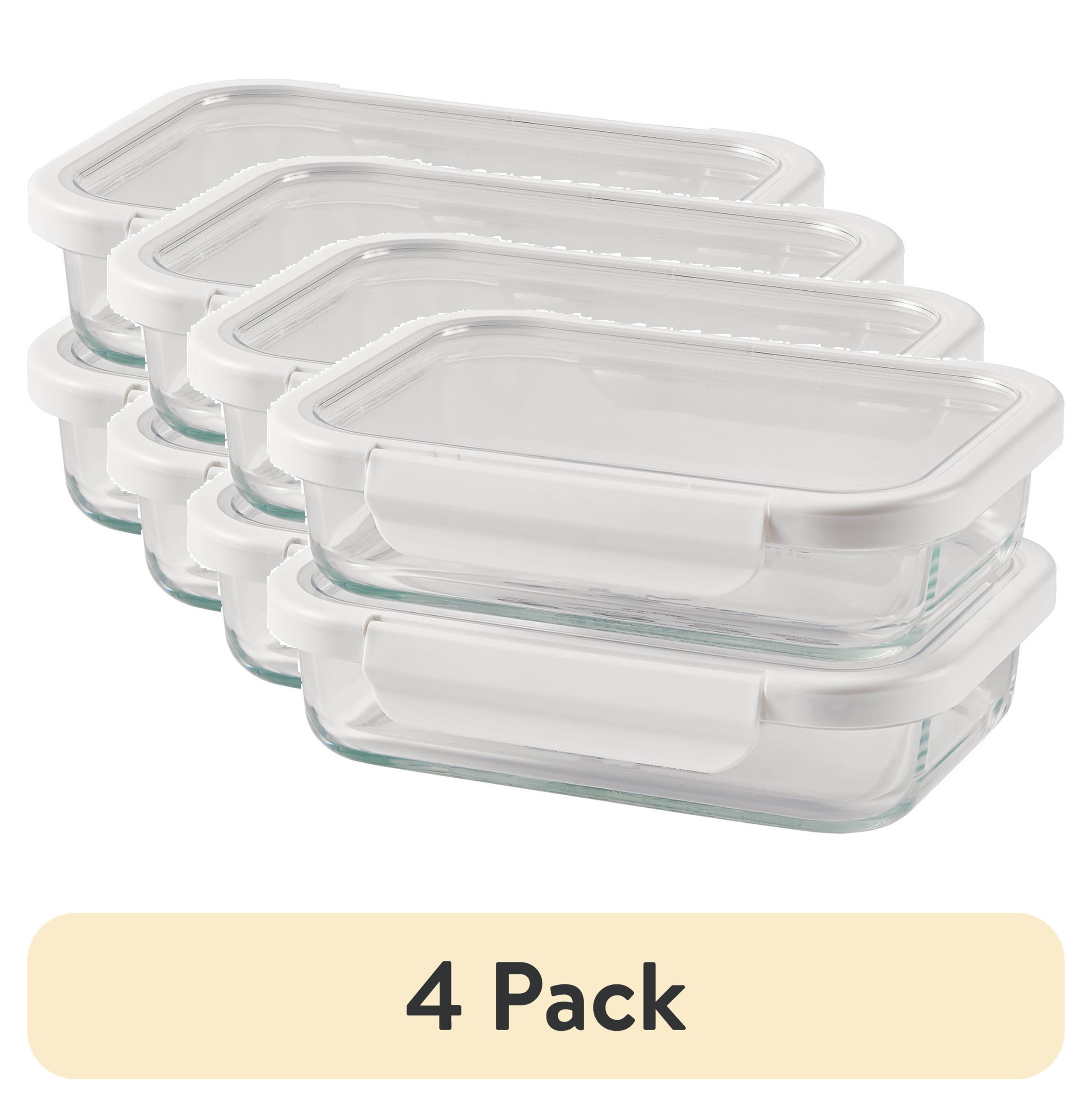 Better Homes & Gardens 4pc 2.3 Cup Glass Food Storage Containers with ...